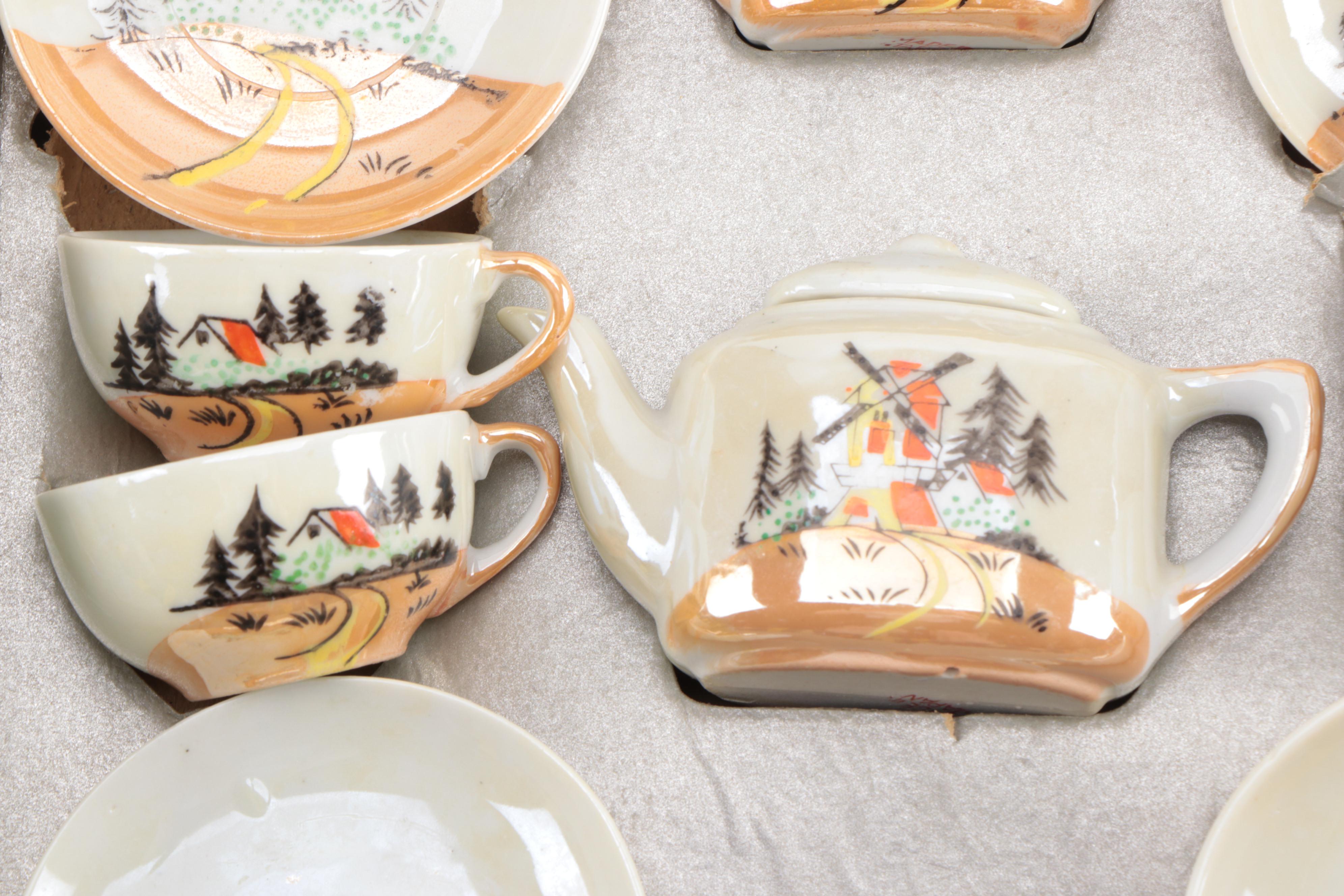 Japanese Porcelain Lustreware Toy Tea Sets in Boxes, Mid-20th Century ...
