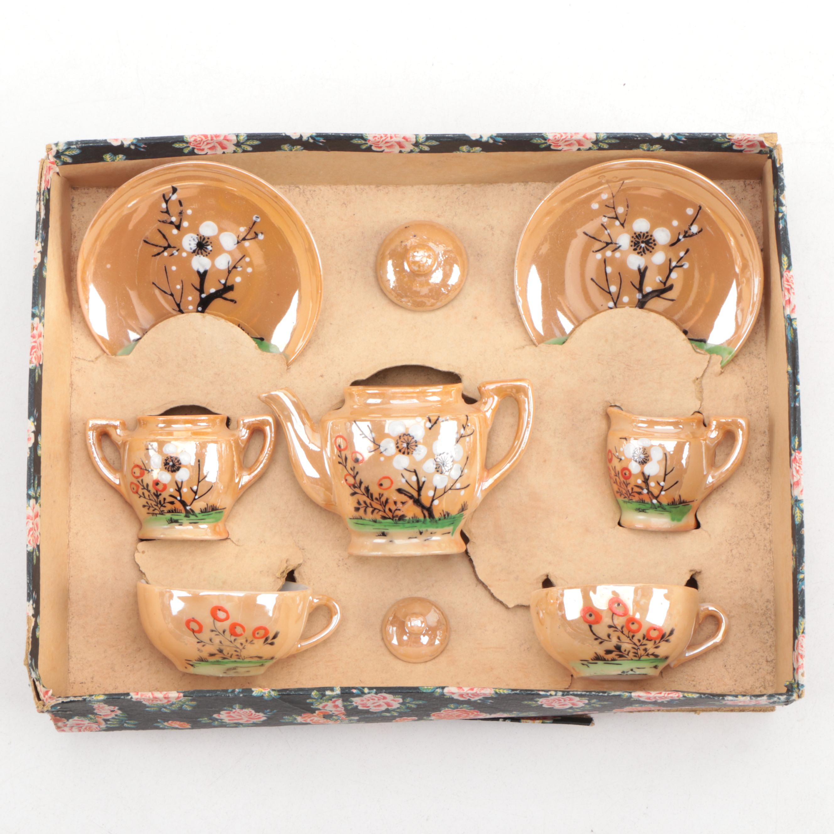 Japanese Porcelain Lustreware Toy Tea Sets in Boxes, Mid-20th Century ...