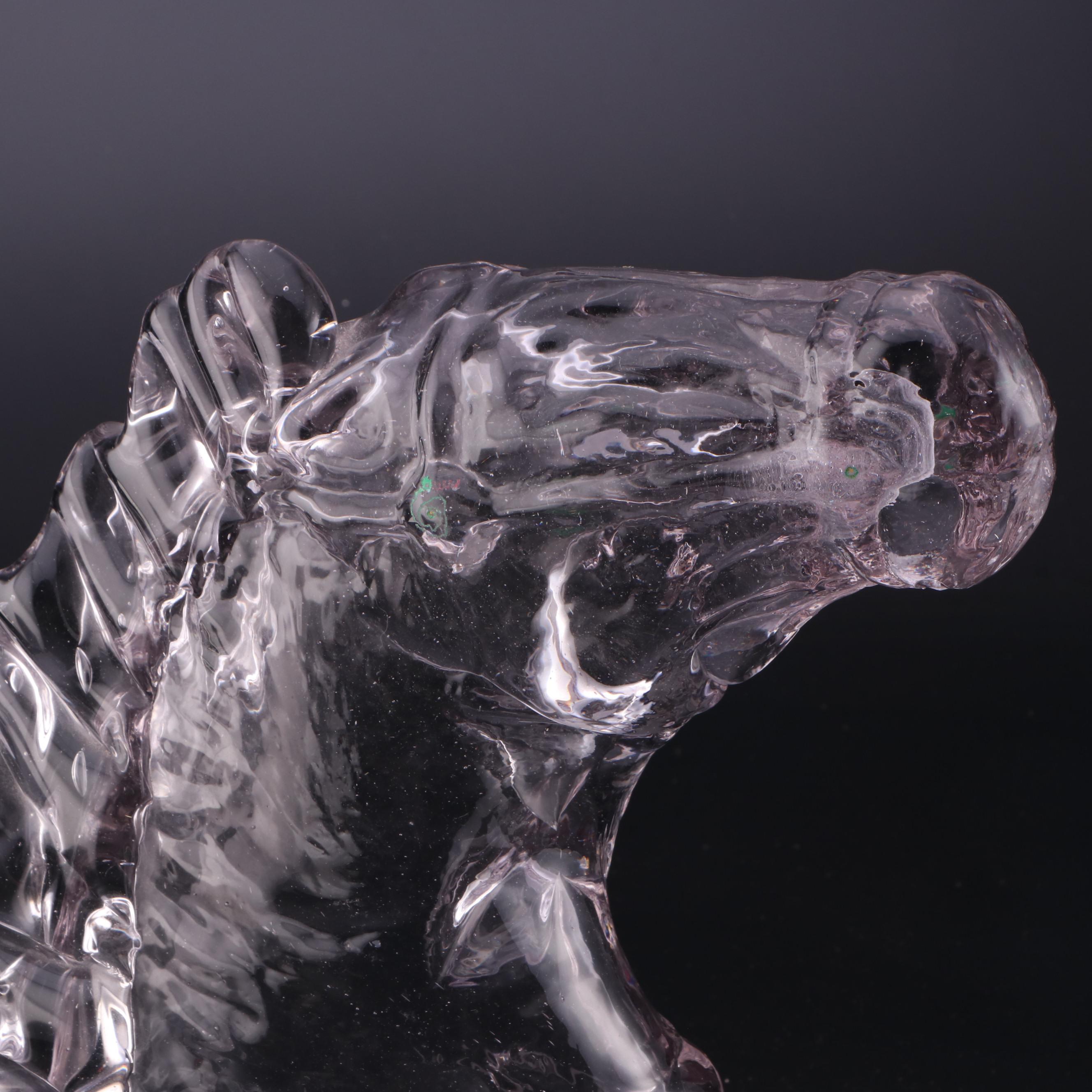 Gene Koss Glass Sculpture with Polychrome Decoration "Gyp's Head", 1987 ...