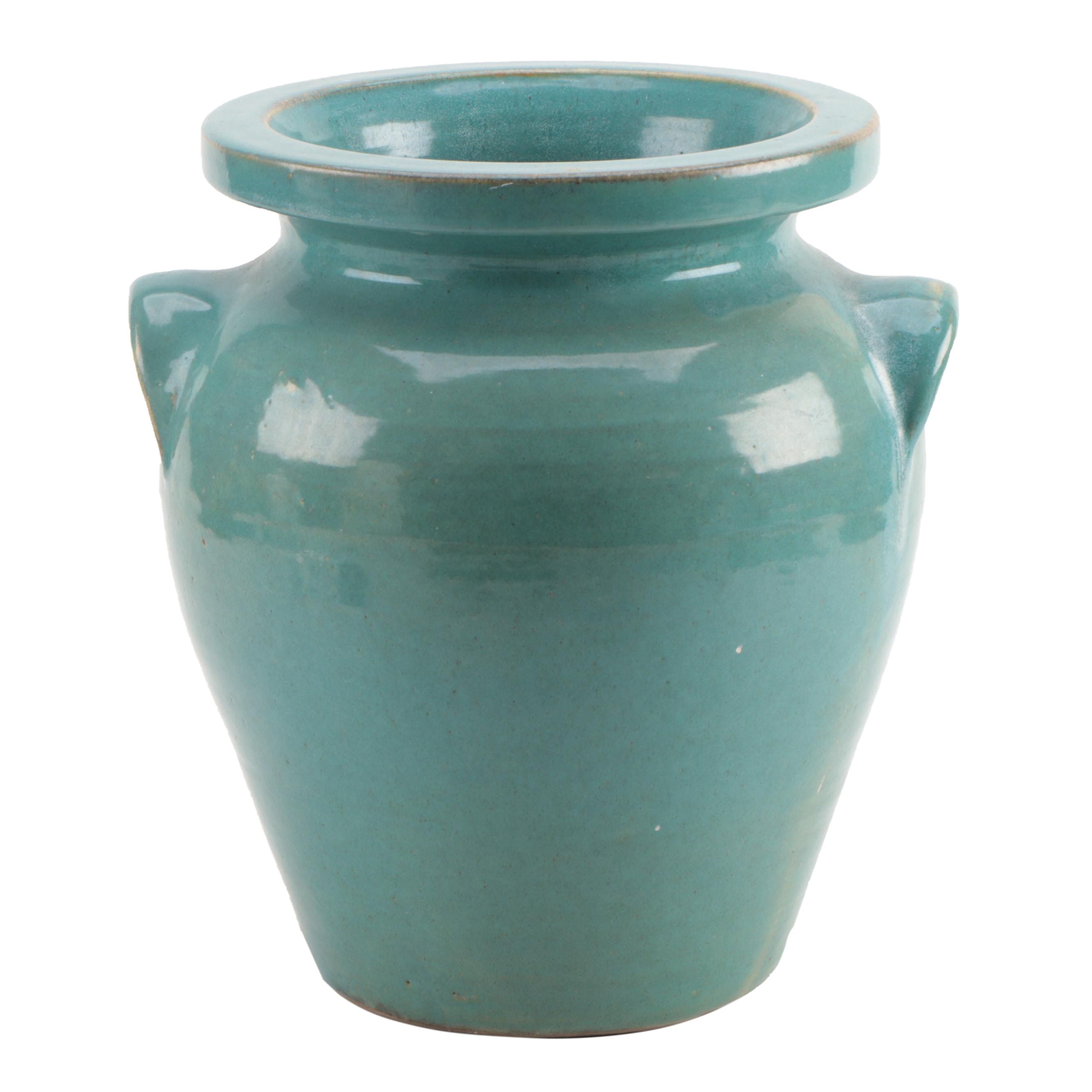 Pickfull Wheel Thrown Ceramic Floor Vase with Applied Lug Handles ...