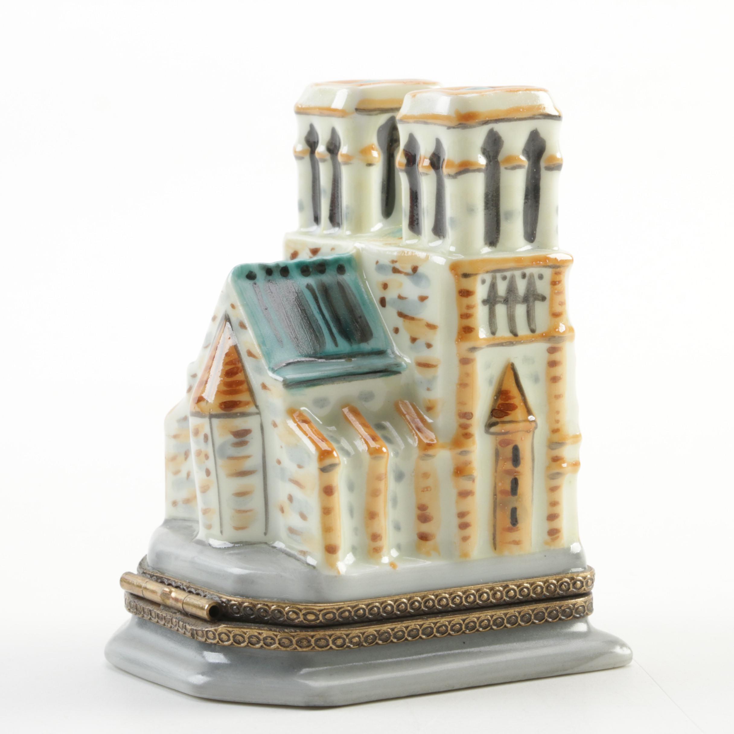 Chanille Hand-Painted "Notre Dame" Porcelain Limoges Box | EBTH