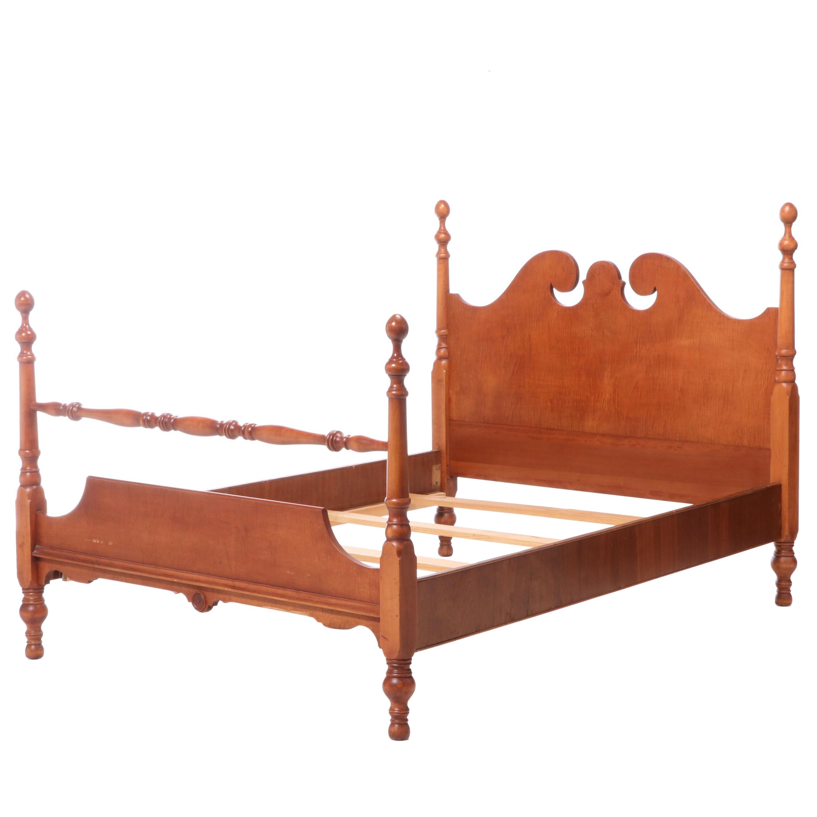 Early American Style Curly Maple Full Bed Frame | Everything But The House