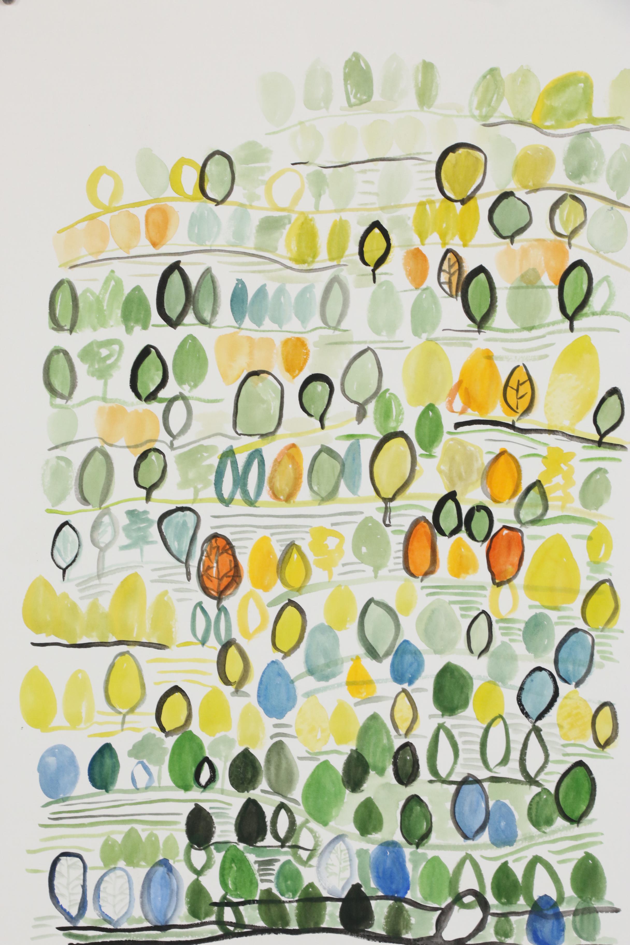 Kait Roberts Embellished Watercolor Painting "An Autumn Afternoon ...