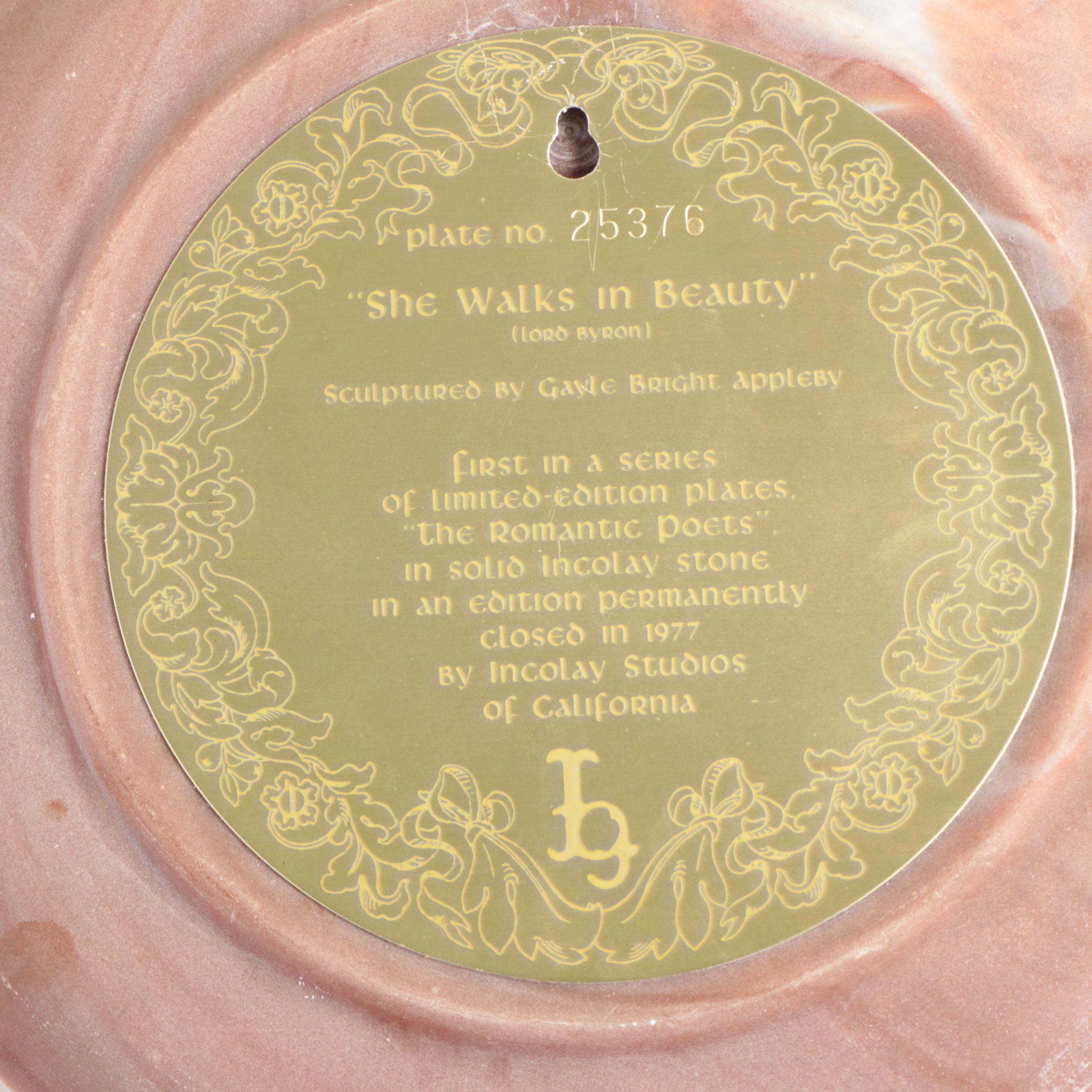 Incolay Studios Stone Sculptured Romantic Poets Collection Plates and ...