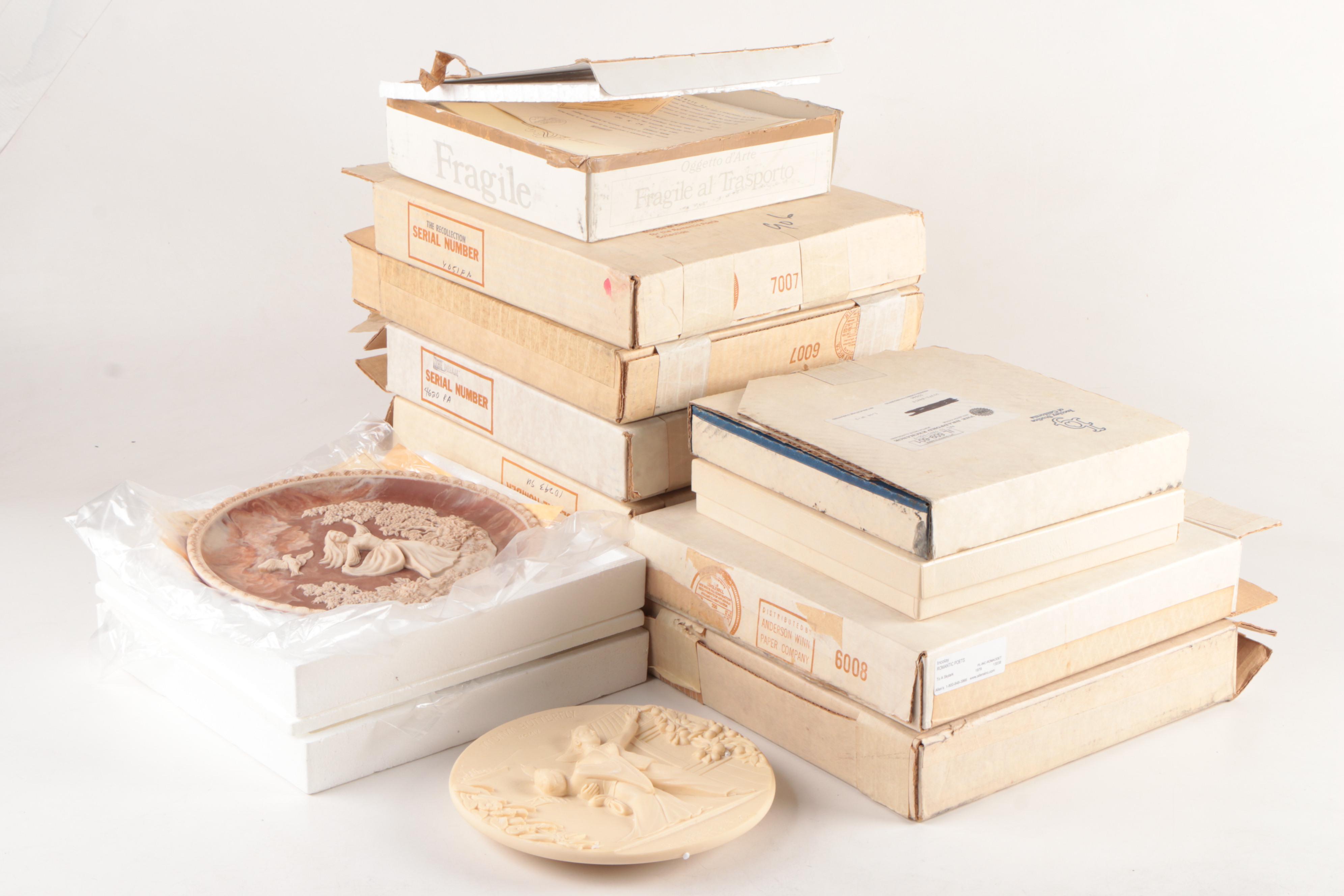 Incolay Studios Stone Sculptured Romantic Poets Collection Plates and ...