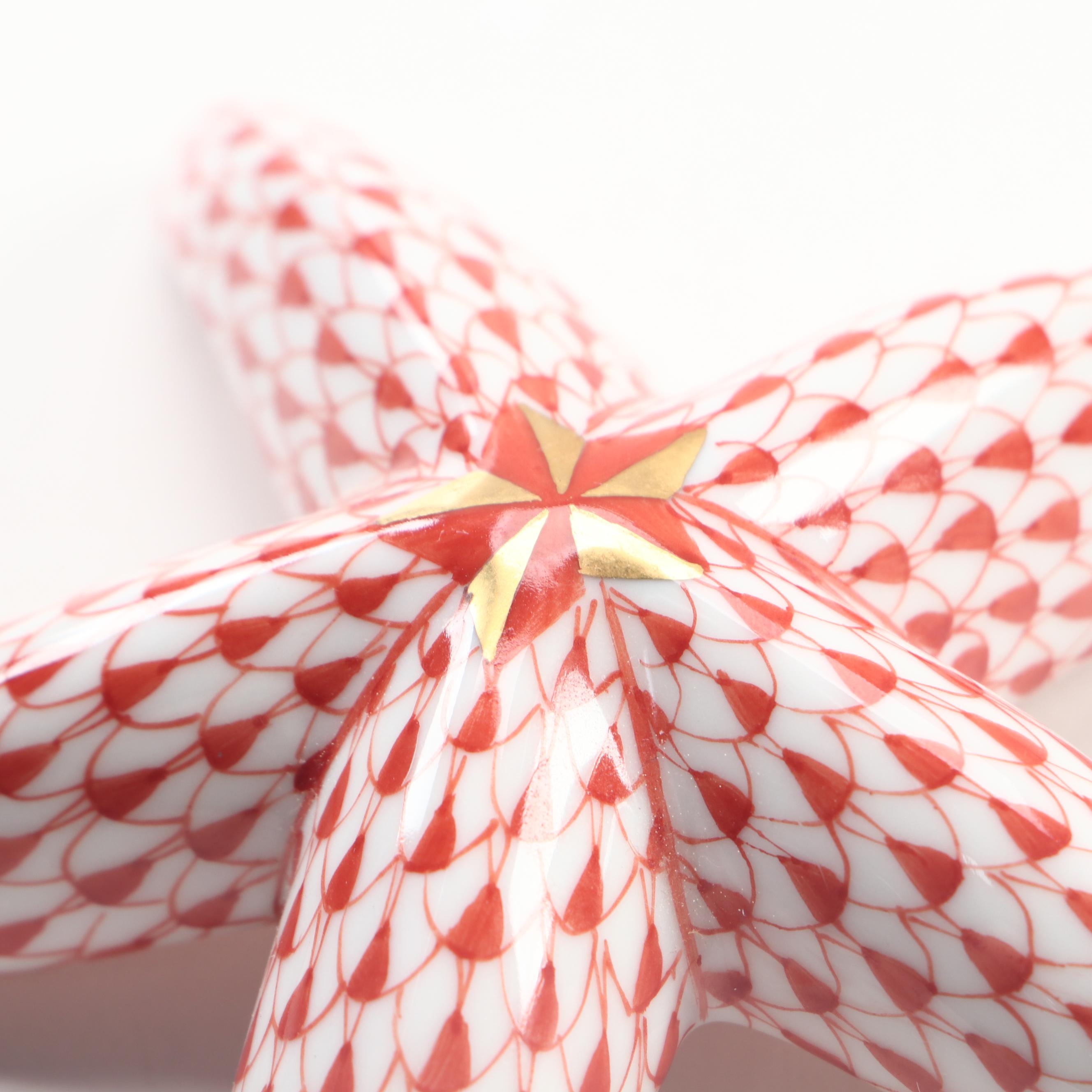 Herend First Edition Rust Fishnet "Starfish" Porcelain Figurine ...