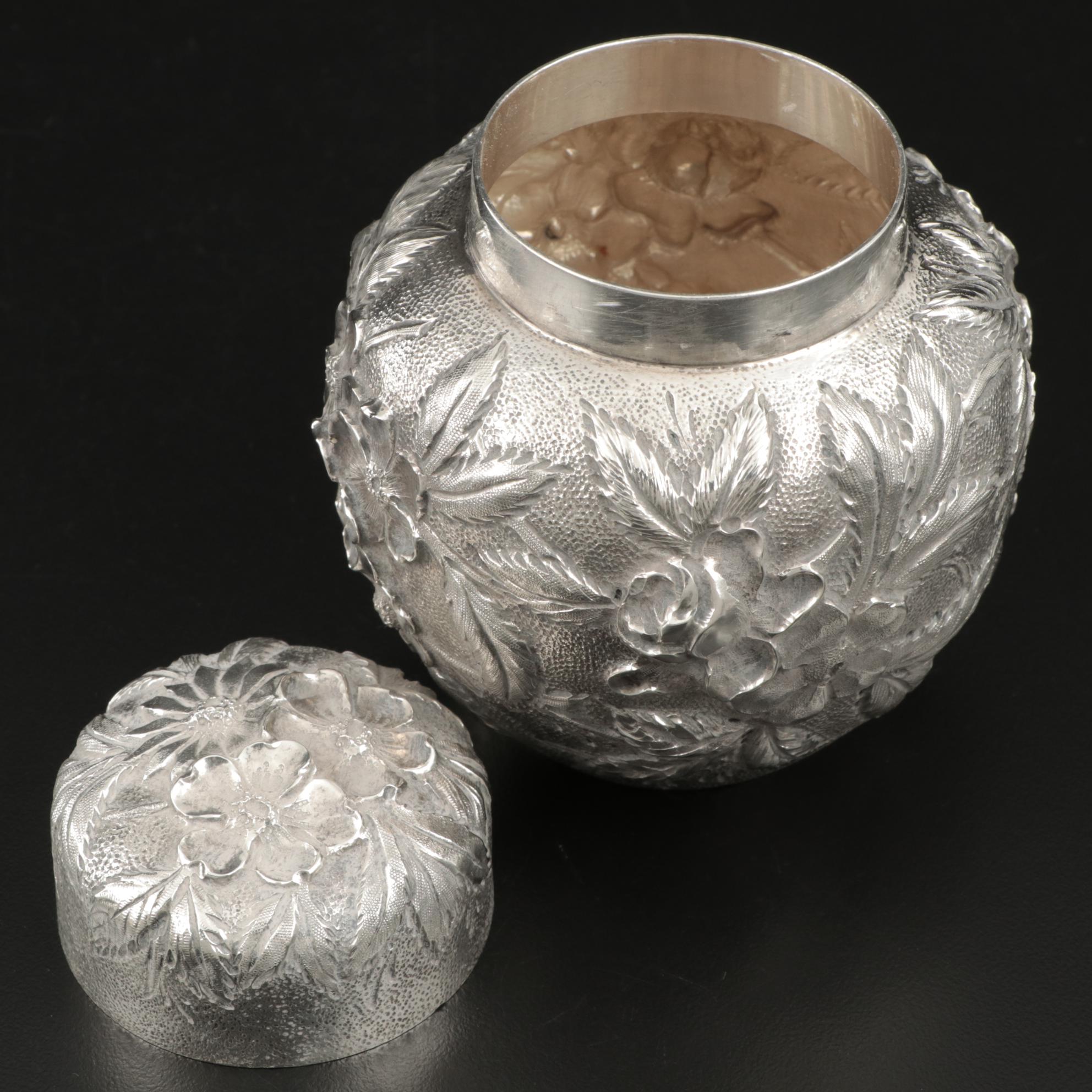 S. Kirk & Son Sterling Silver Repoussé Tea Caddy, Late 19th/Early 20th ...
