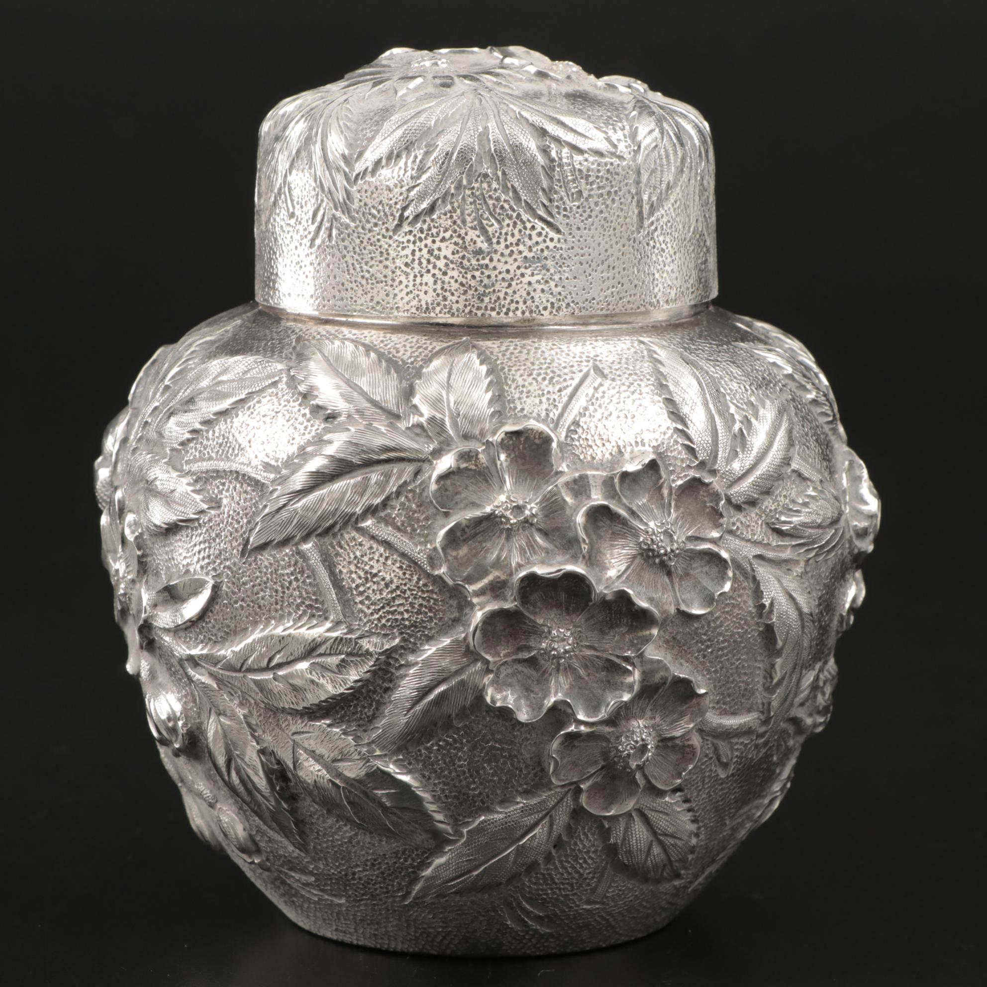 S. Kirk & Son Sterling Silver Repoussé Tea Caddy, Late 19th/Early 20th ...