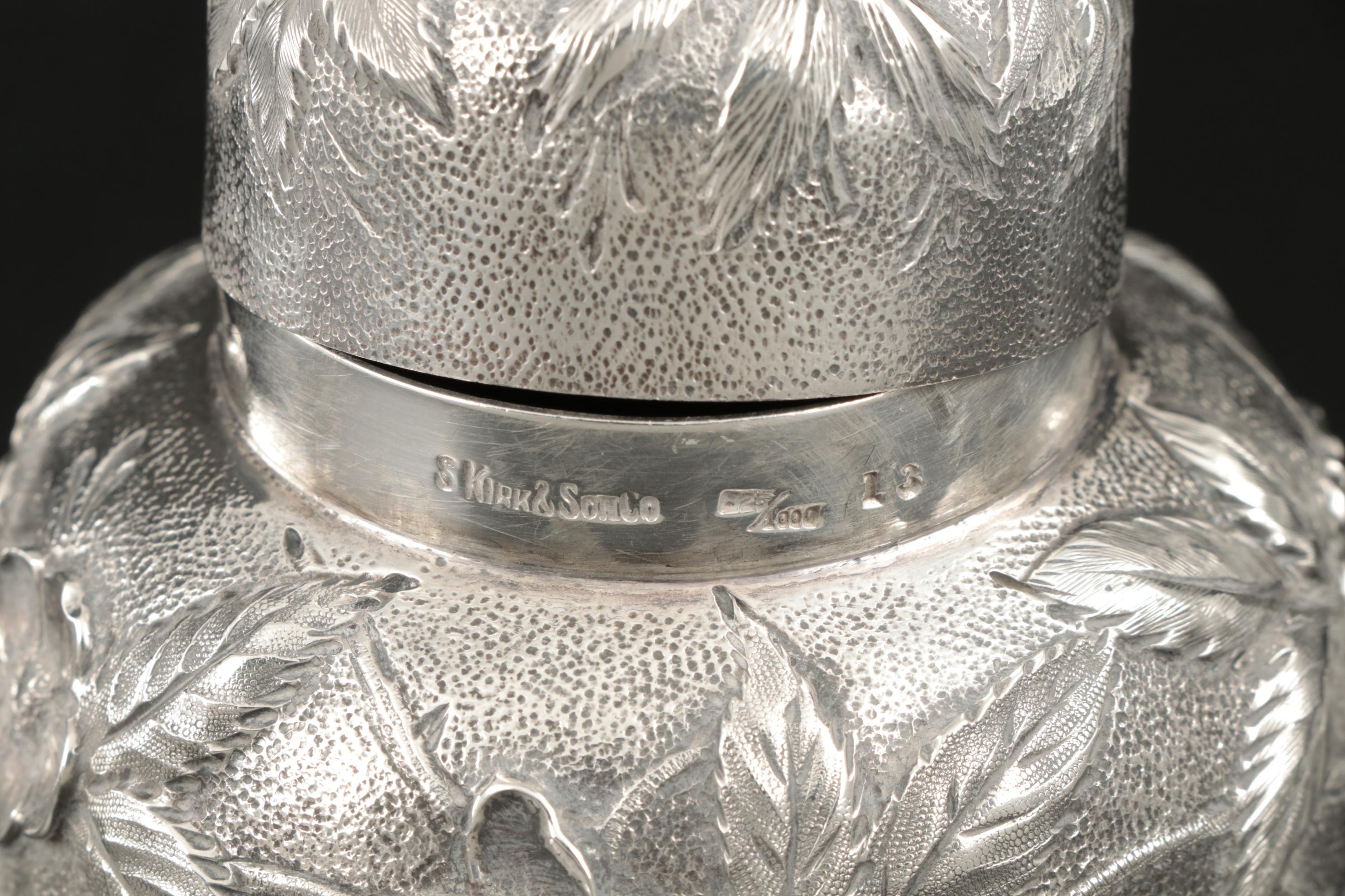 S. Kirk & Son Sterling Silver Repoussé Tea Caddy, Late 19th/Early 20th ...