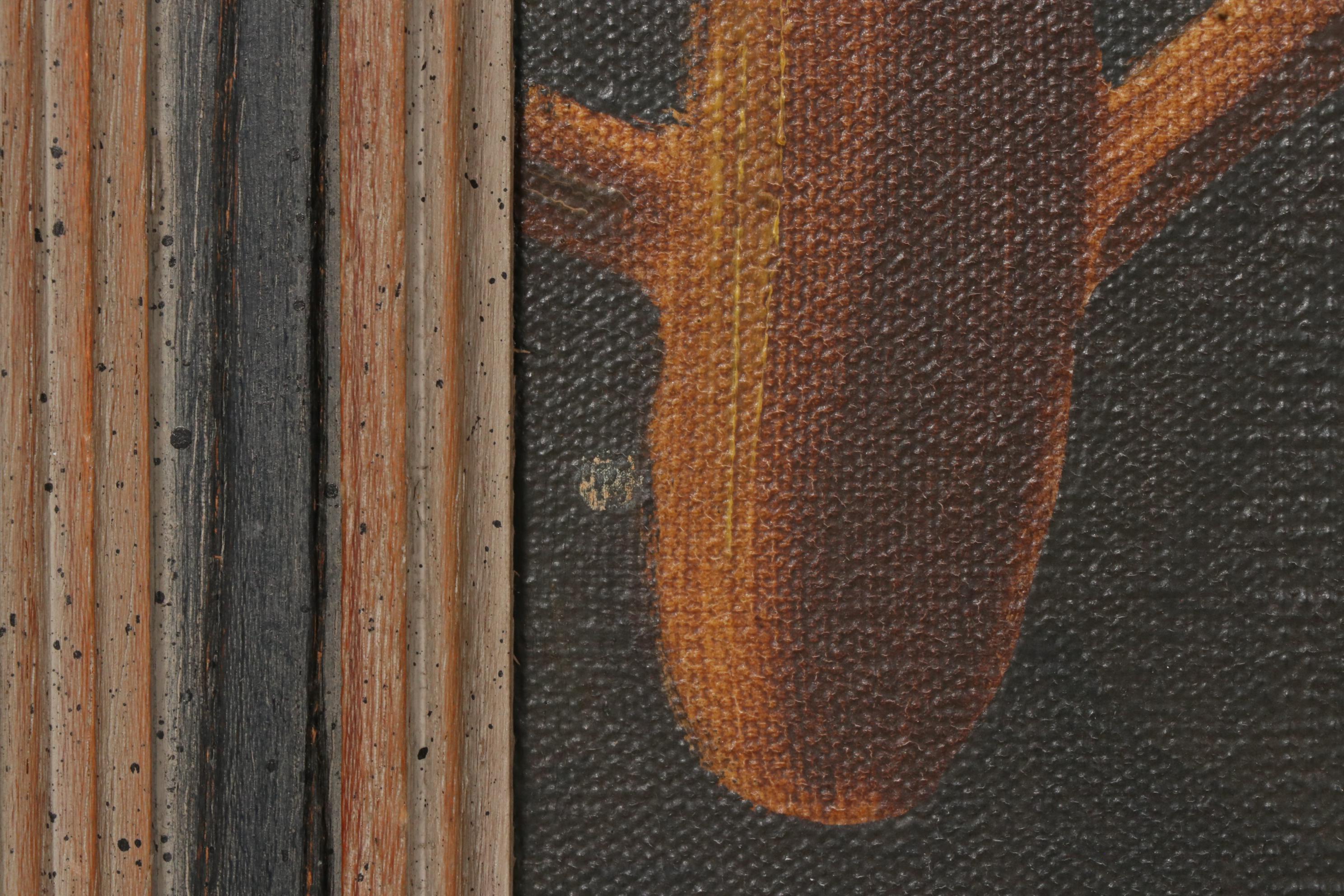 N. Morgan Folk Art Portrait Oil Painting | EBTH