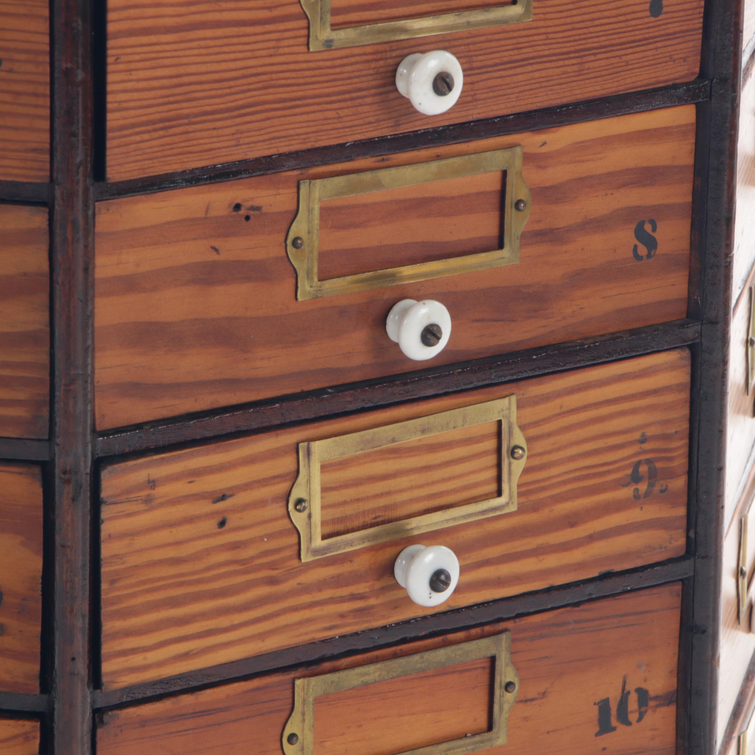 Pine Octagonal Revolving Nut and Bolt Cabinet, Early to Mid 20th C | EBTH