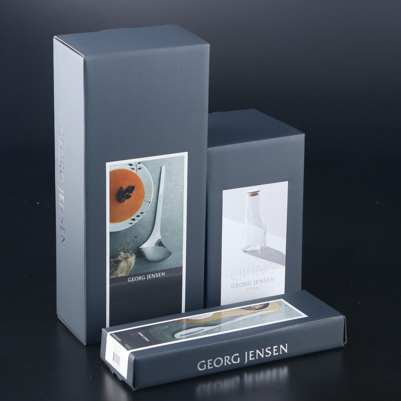 Georg Jensen Modern Stainless Steel Ladle and Cheese Knife with "Barbry ...