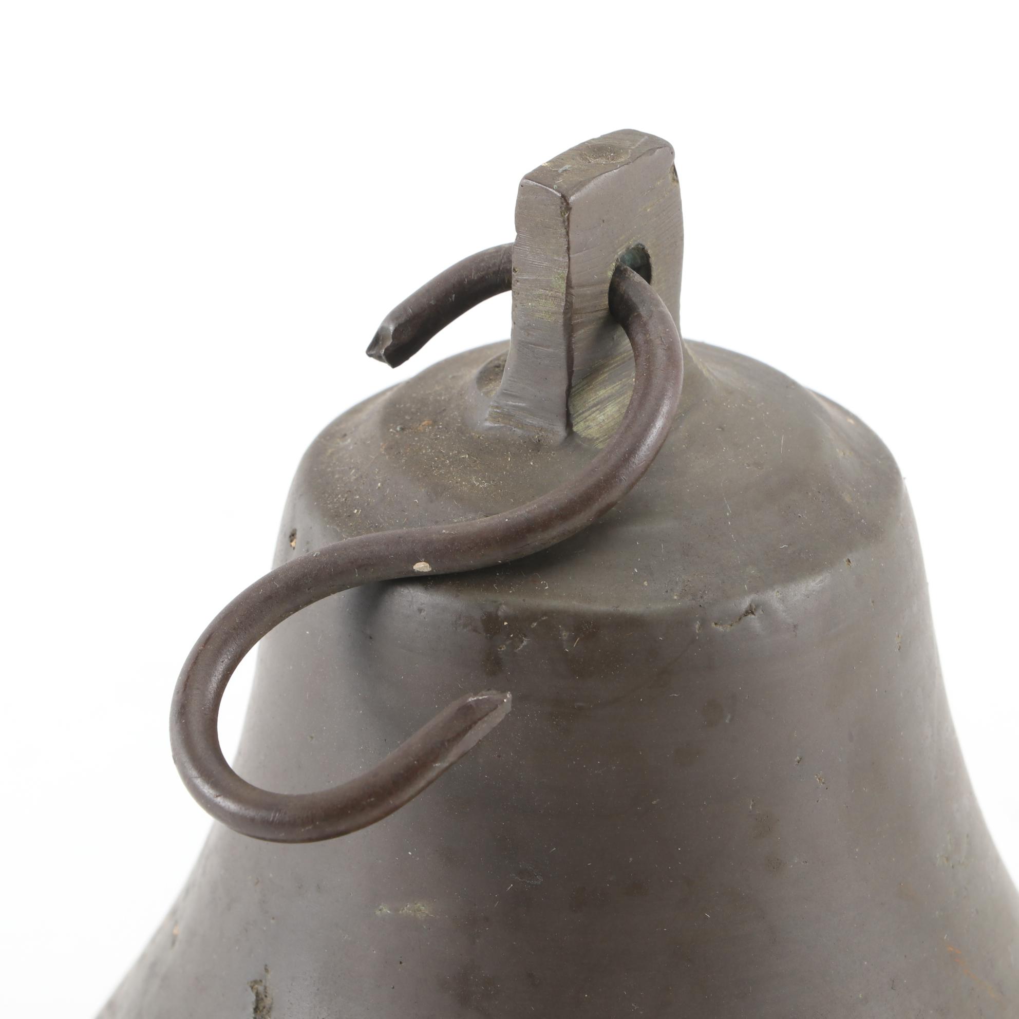 Bronze Cast Bell with Hanger, Antique | EBTH
