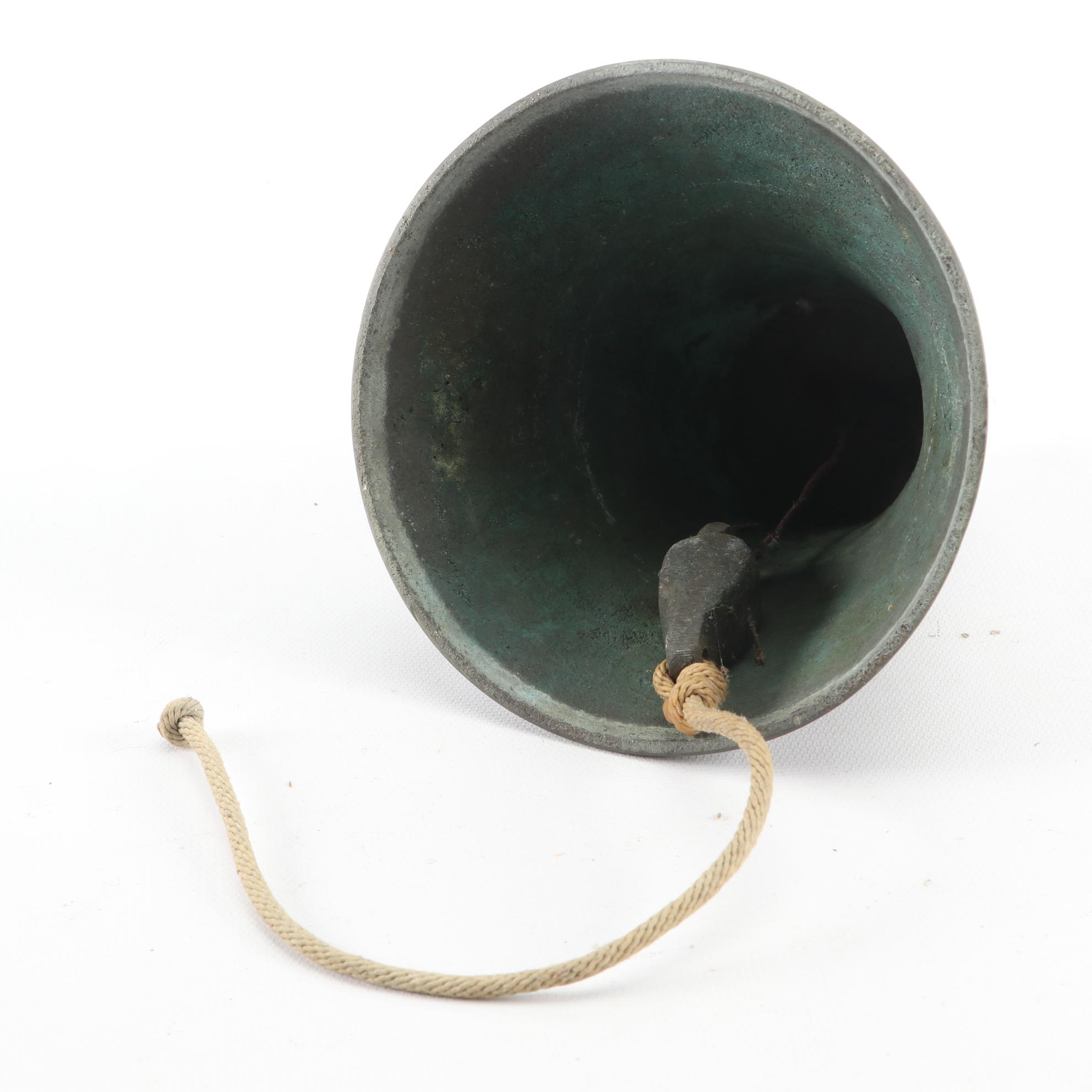 Bronze Cast Bell with Hanger, Antique | EBTH