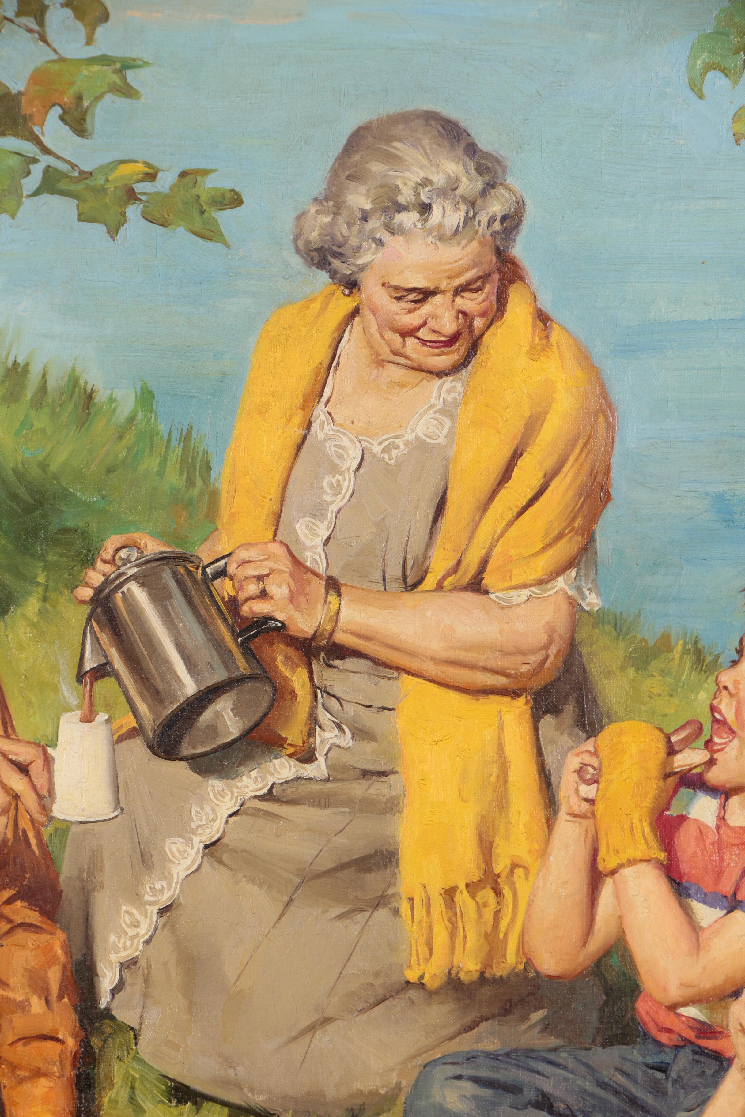 Harold Anderson Illustration Oil Painting, circa 1940s | EBTH