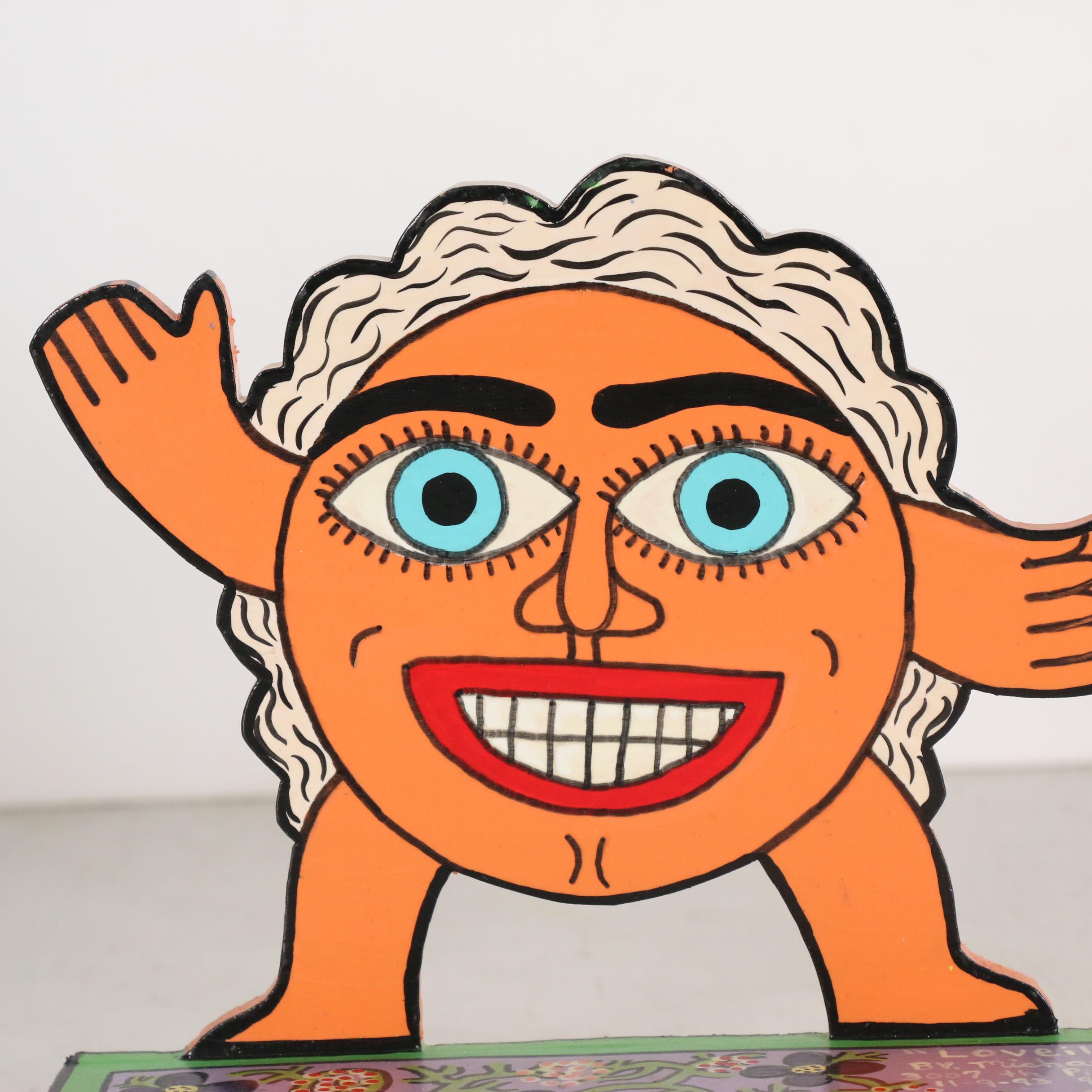 Michael Finster Folk Art Wooden Sculpture "Loveiloons", 1993 | EBTH