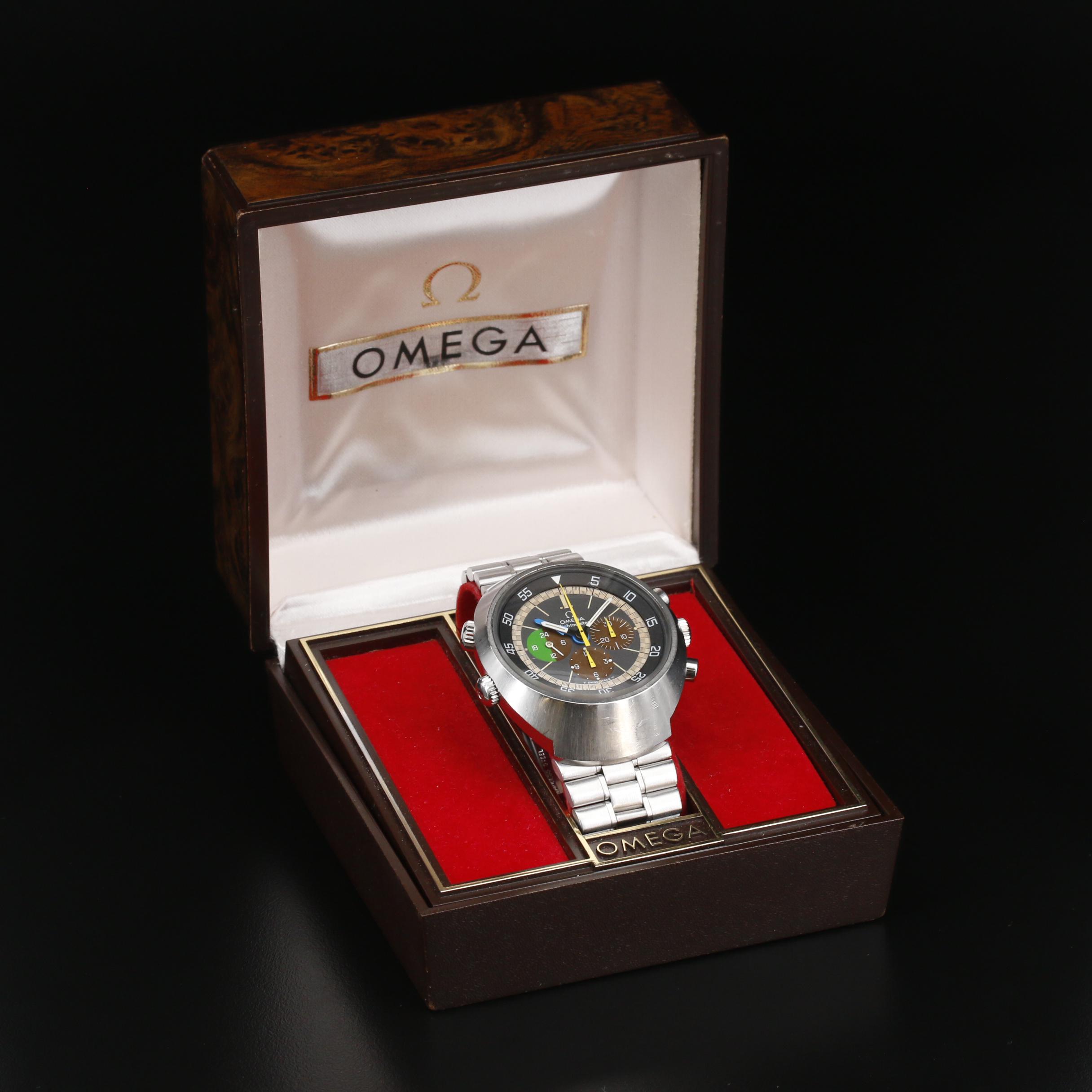 1969 Omega Flightmaster Chronograph Stainless Steel Stem Wind Watch | EBTH