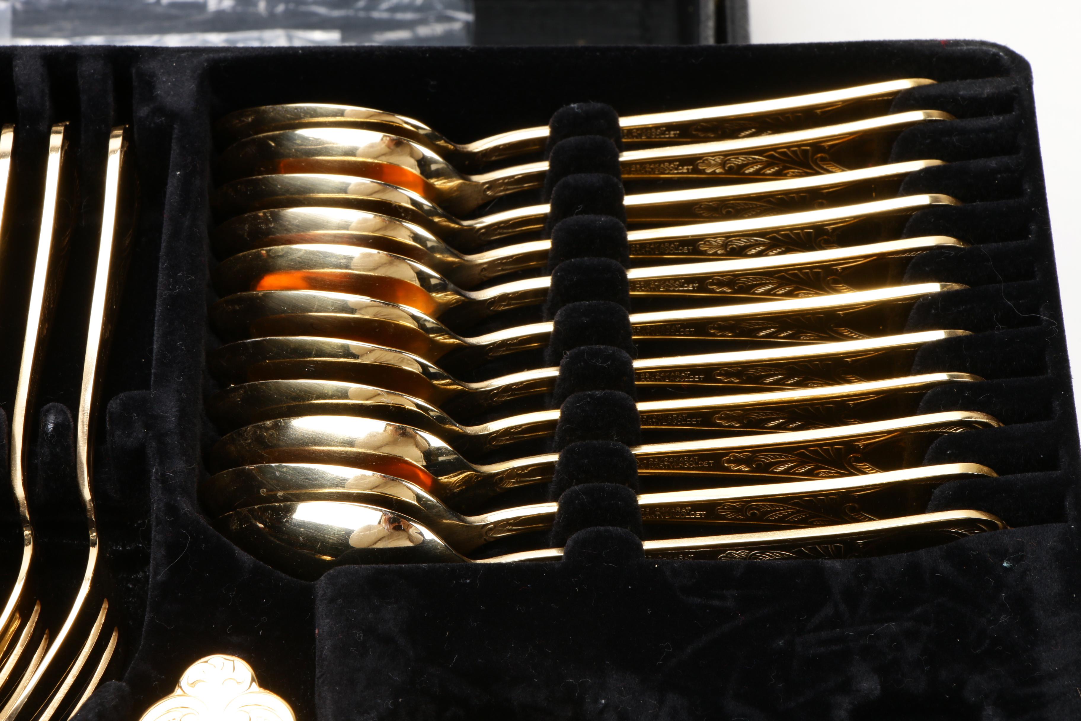 Bestecke Solingen "Wein" 24K Plate Flatware | EBTH