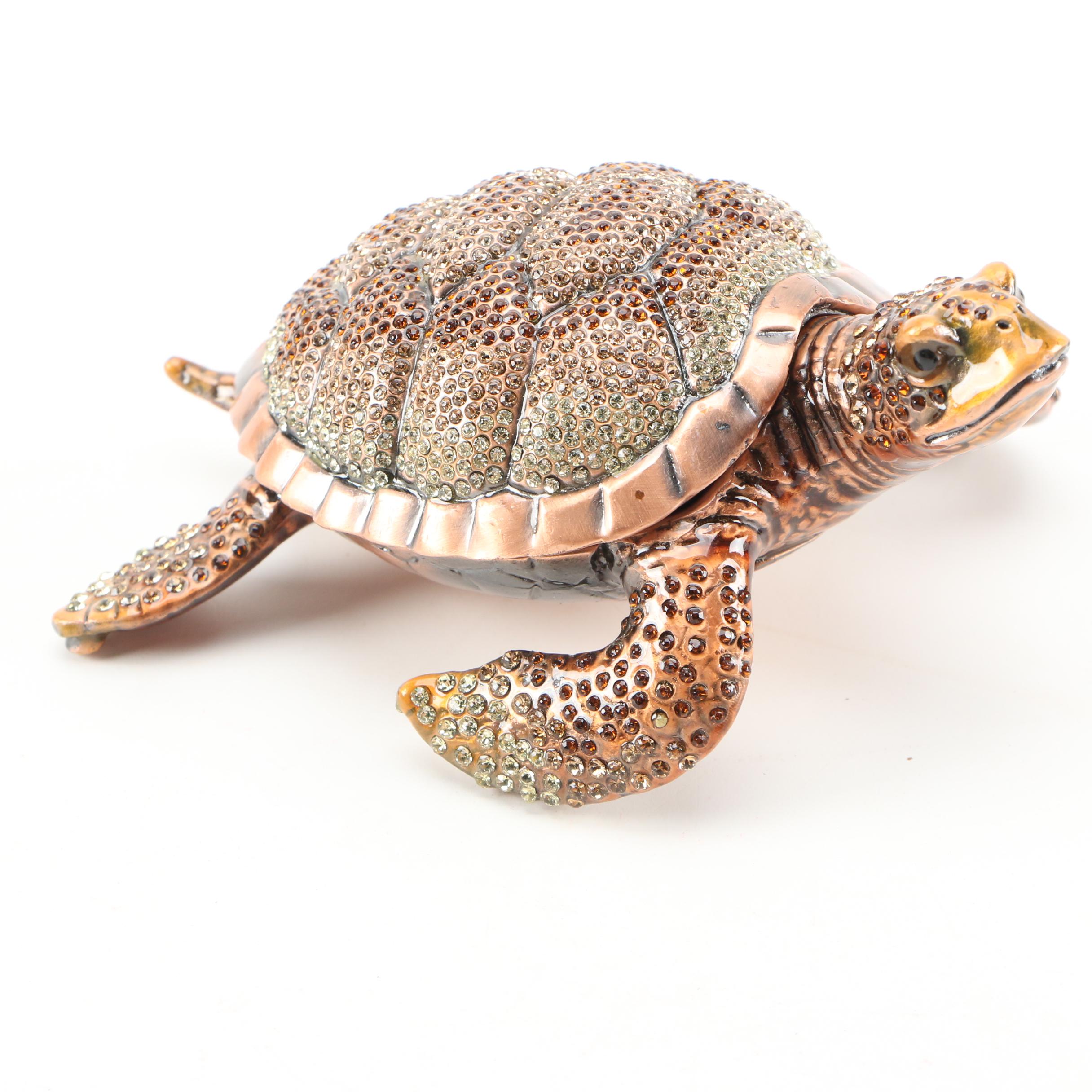 Artistique Design Enamel and Embellished Turtle Box | EBTH