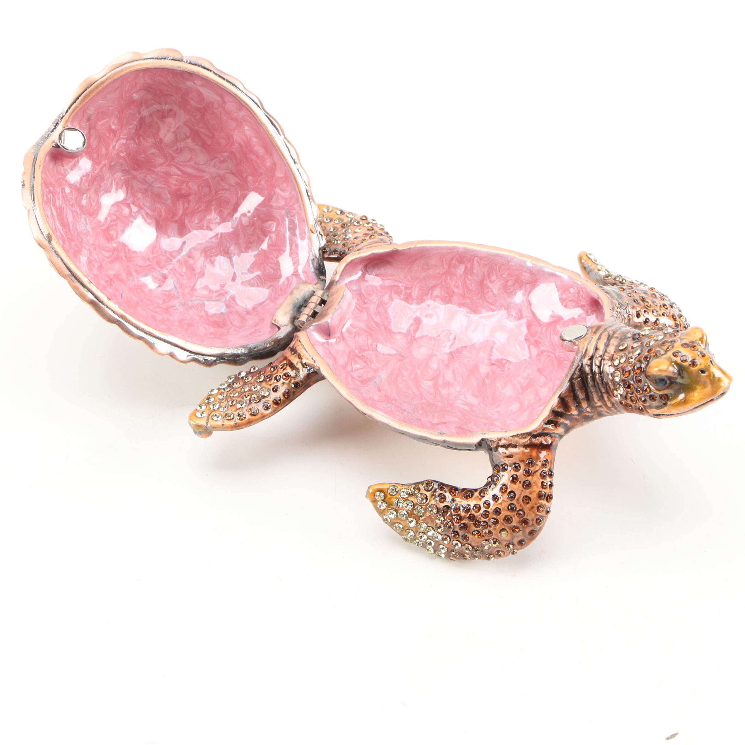 Artistique Design Enamel and Embellished Turtle Box | EBTH