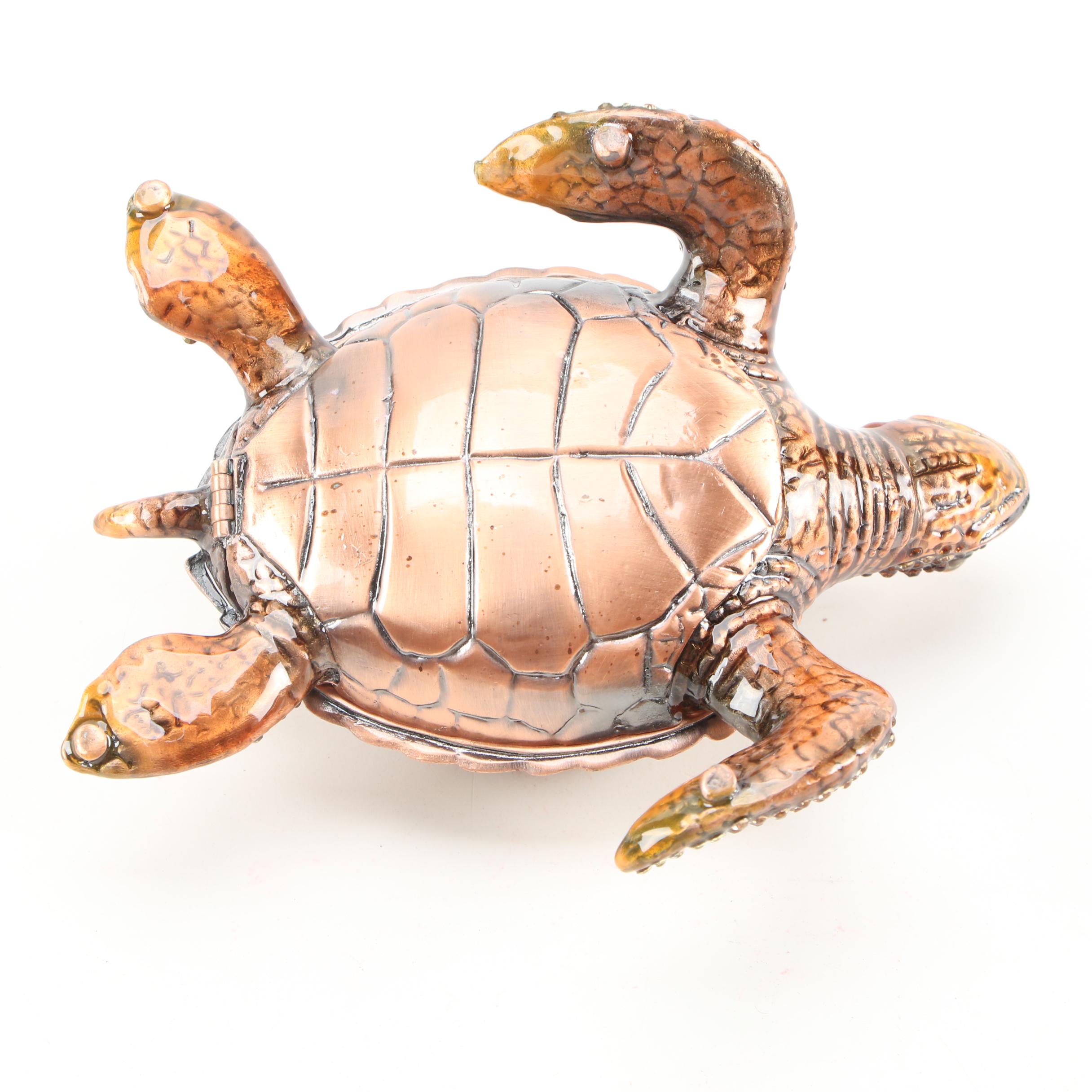 Artistique Design Enamel and Embellished Turtle Box | EBTH