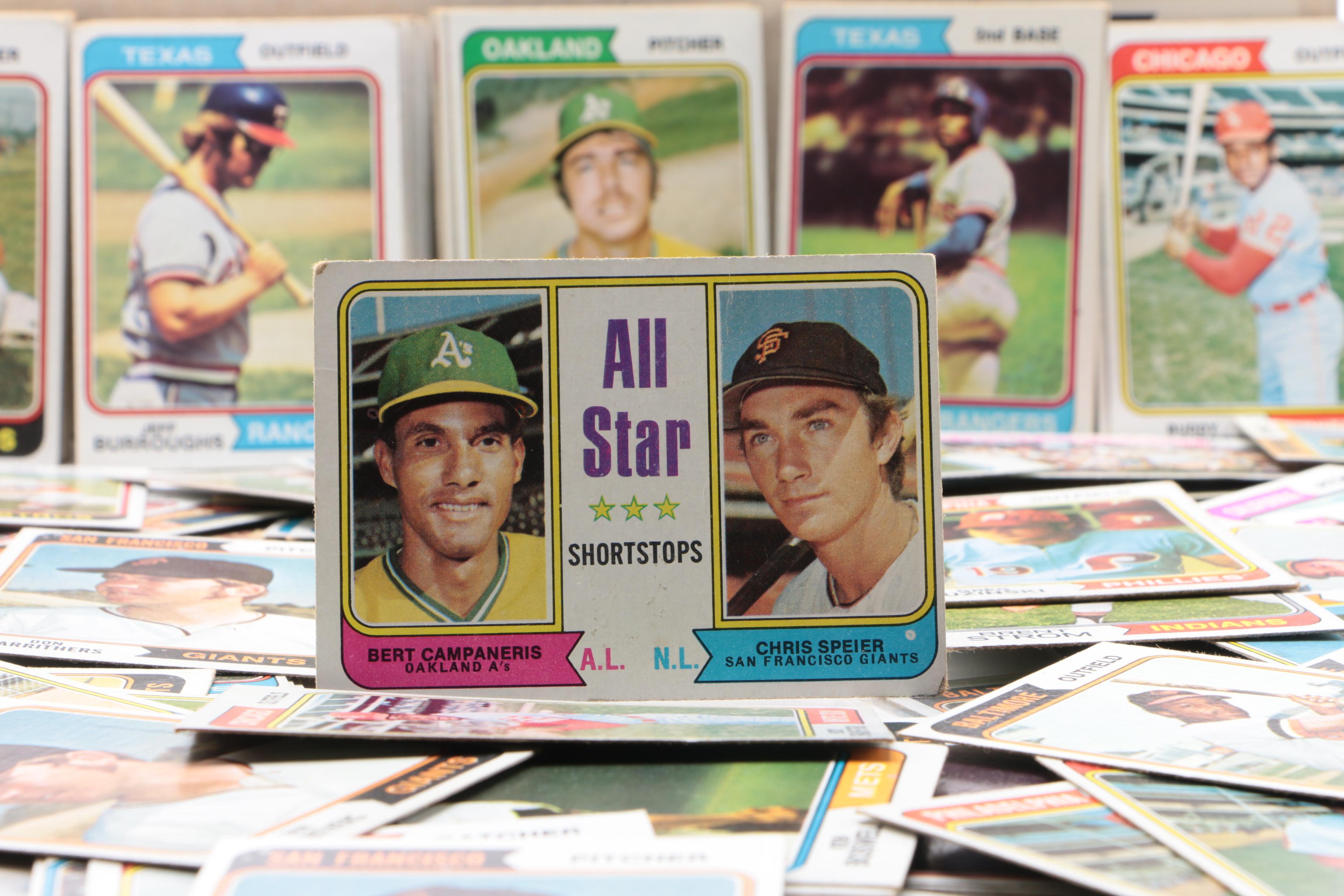 1974 Topps Baseball Cards Including Hal McRae, Bert Campaneris, and ...