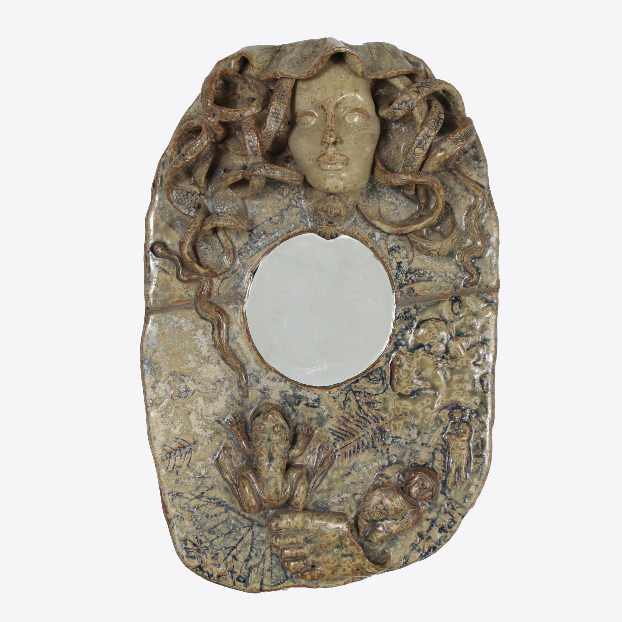 Hand-Sculpted "Medusa" Ceramic Mirror, 1970 | EBTH