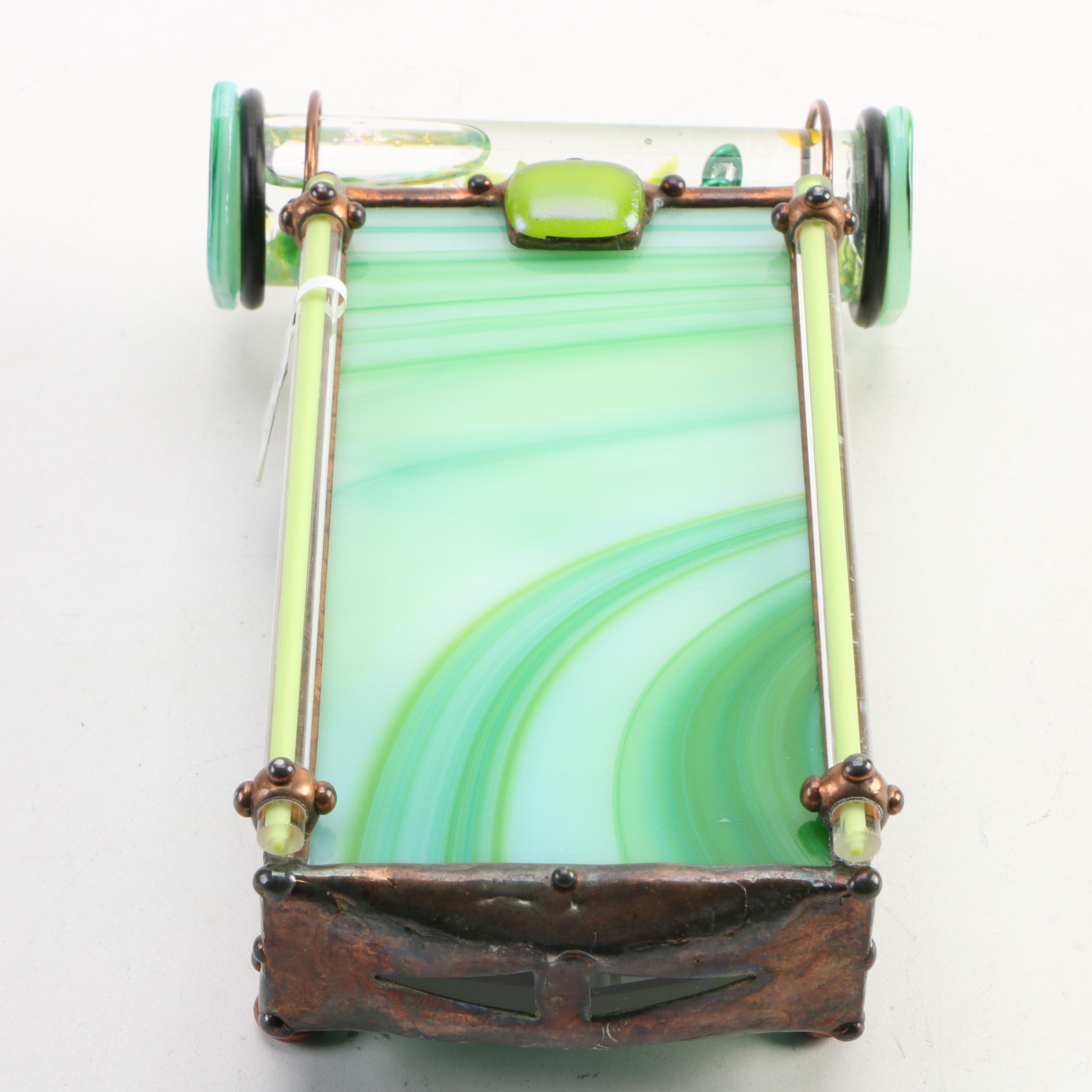 Sue Rioux Designs "Gemstone Emerald" Stained Glass Kaleidoscope | EBTH