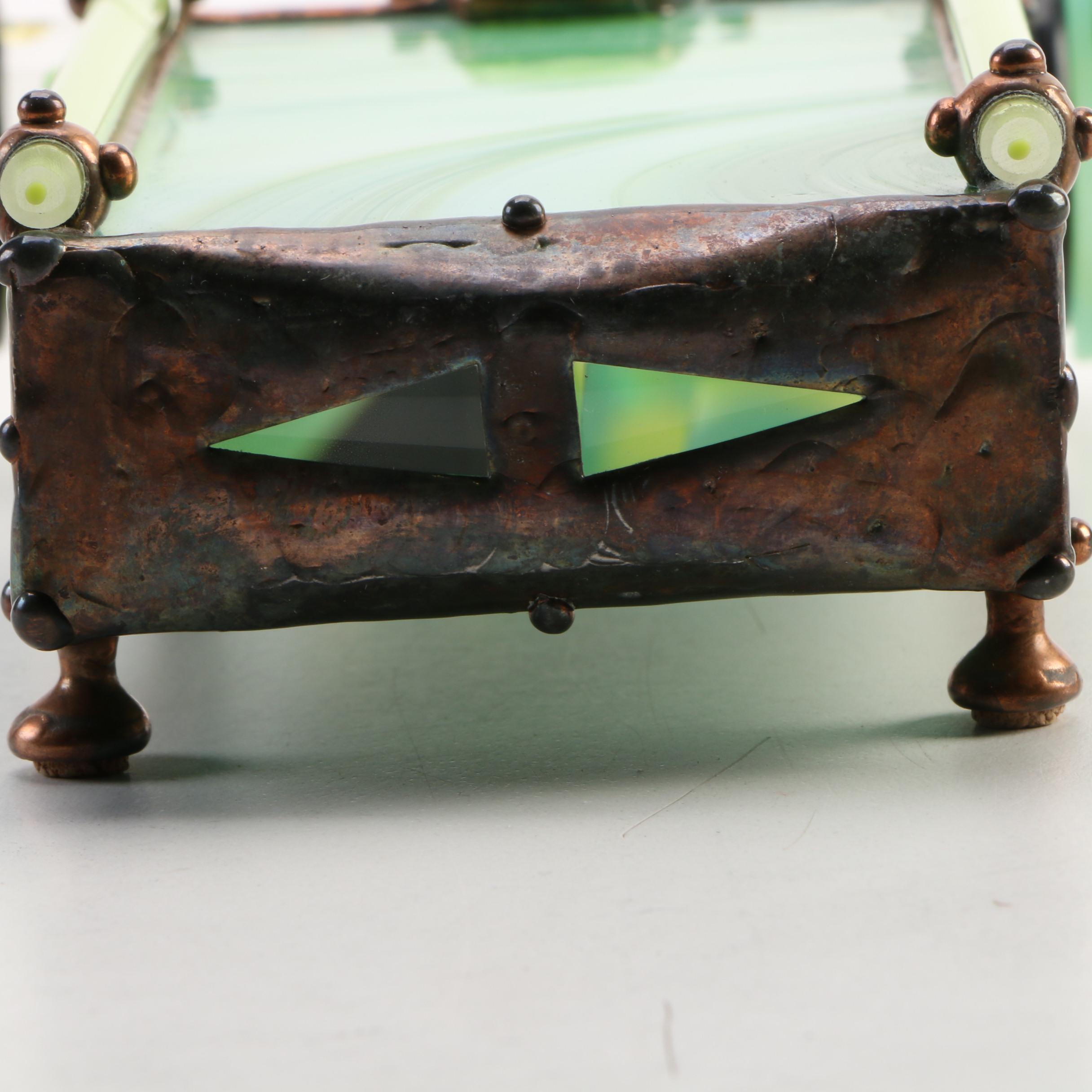 Sue Rioux Designs "Gemstone Emerald" Stained Glass Kaleidoscope | EBTH