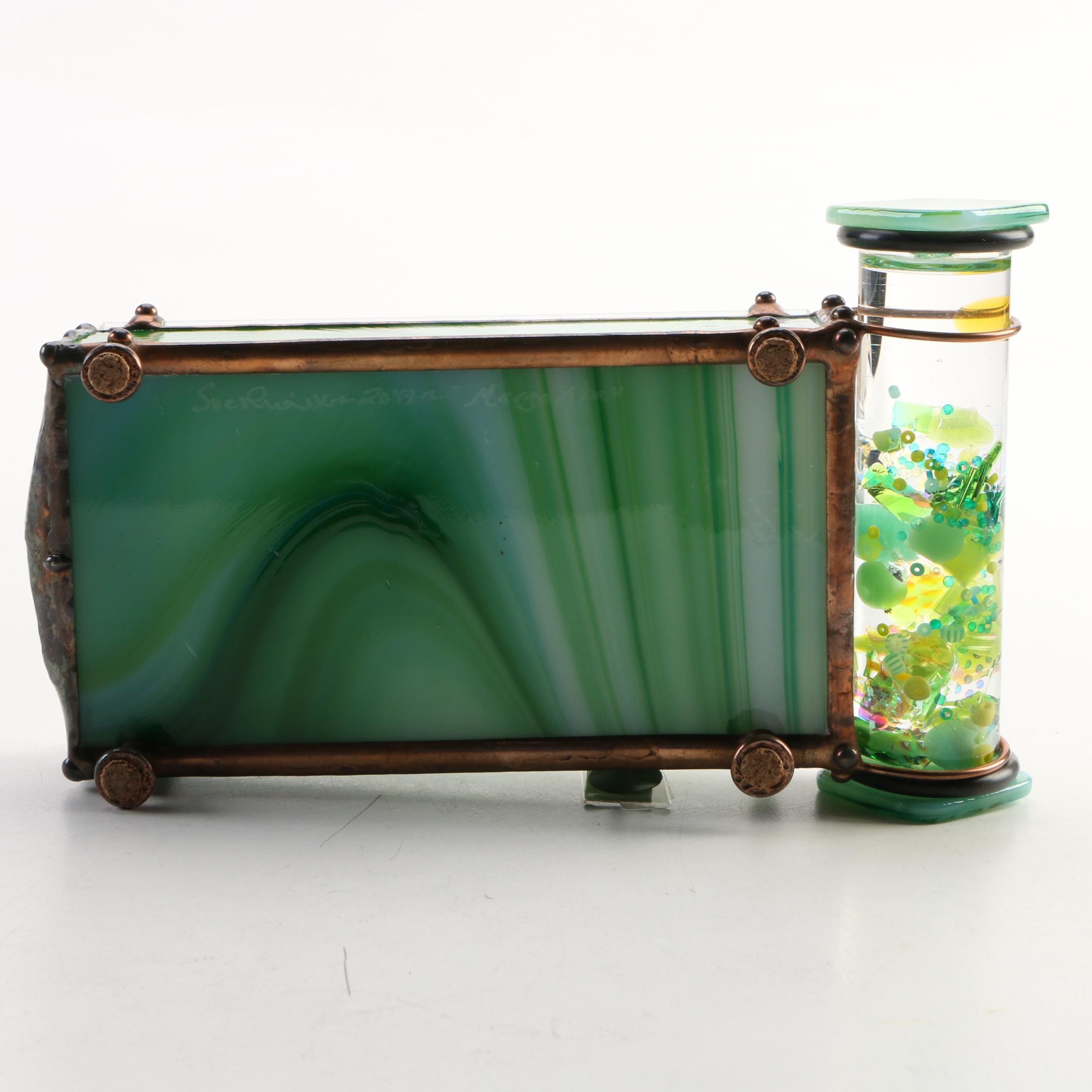 Sue Rioux Designs "Gemstone Emerald" Stained Glass Kaleidoscope | EBTH