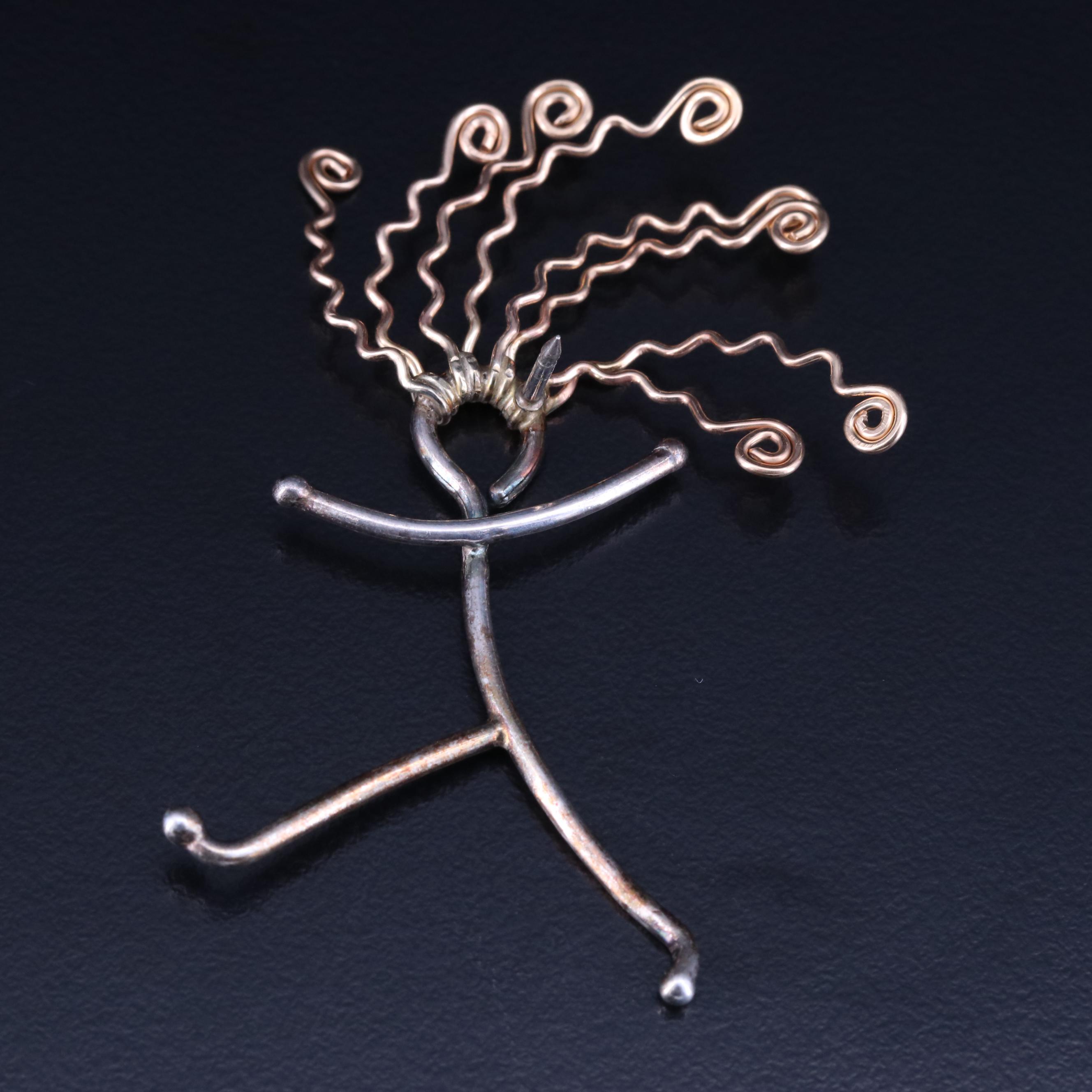 Sterling Stick Figure Pin | EBTH