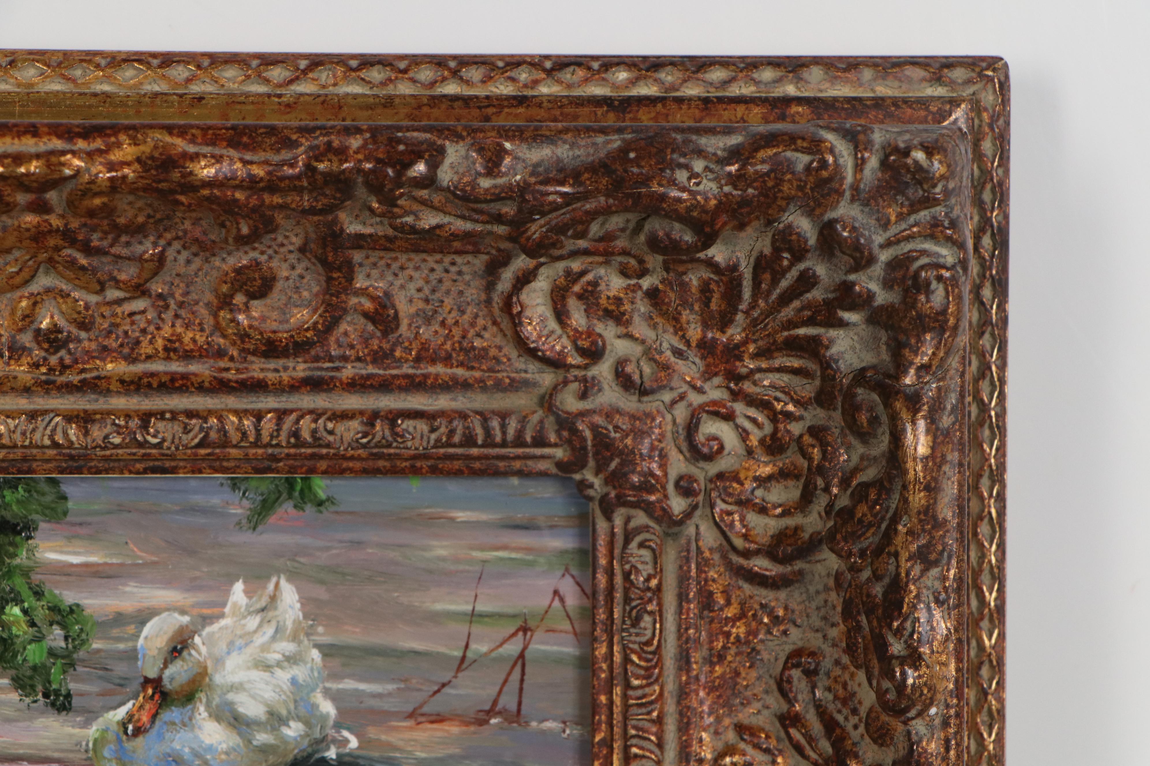 Adolf Lohmann Oil Painting of Ducks in Water, Late 20th century | EBTH