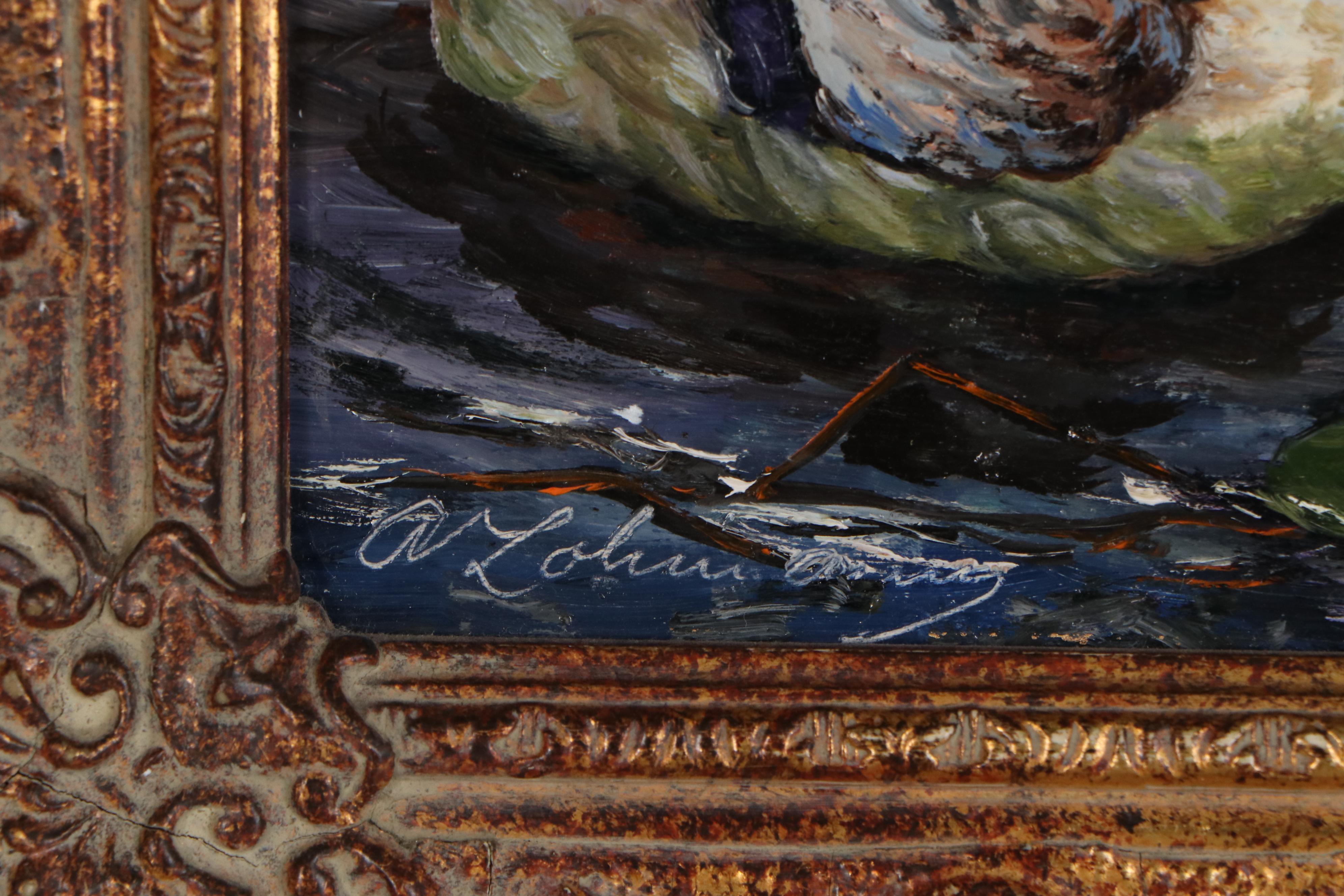 Adolf Lohmann Oil Painting of Ducks in Water, Late 20th century | EBTH