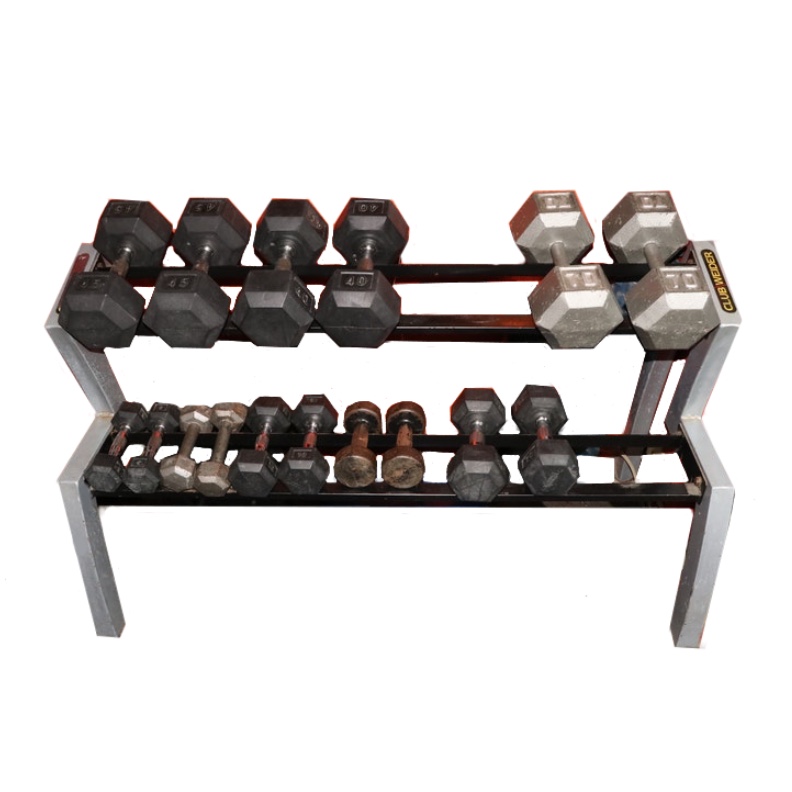 Assorted Dumbbell Pairs with Club Weider Rack | EBTH