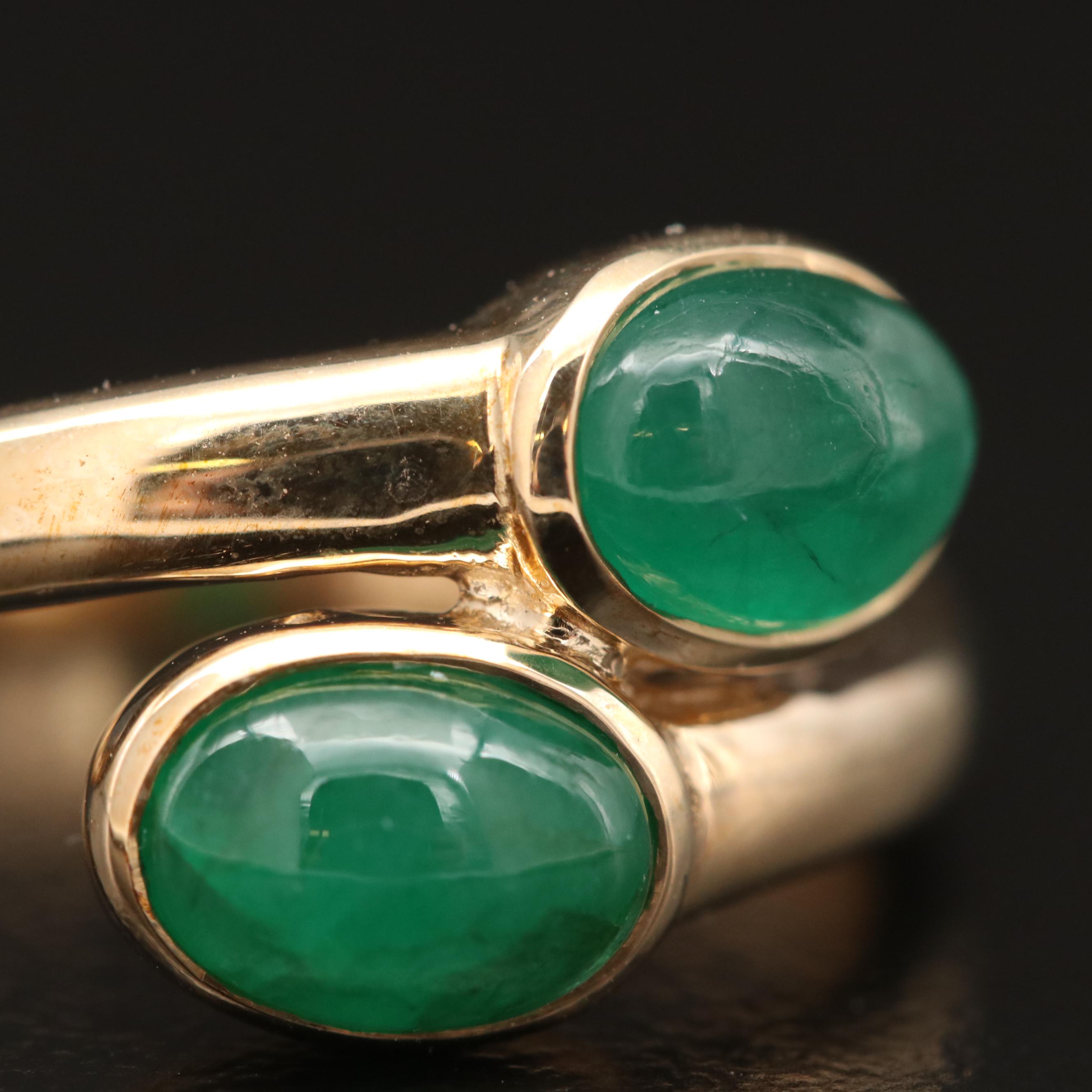 10K Emerald Bypass Ring | EBTH