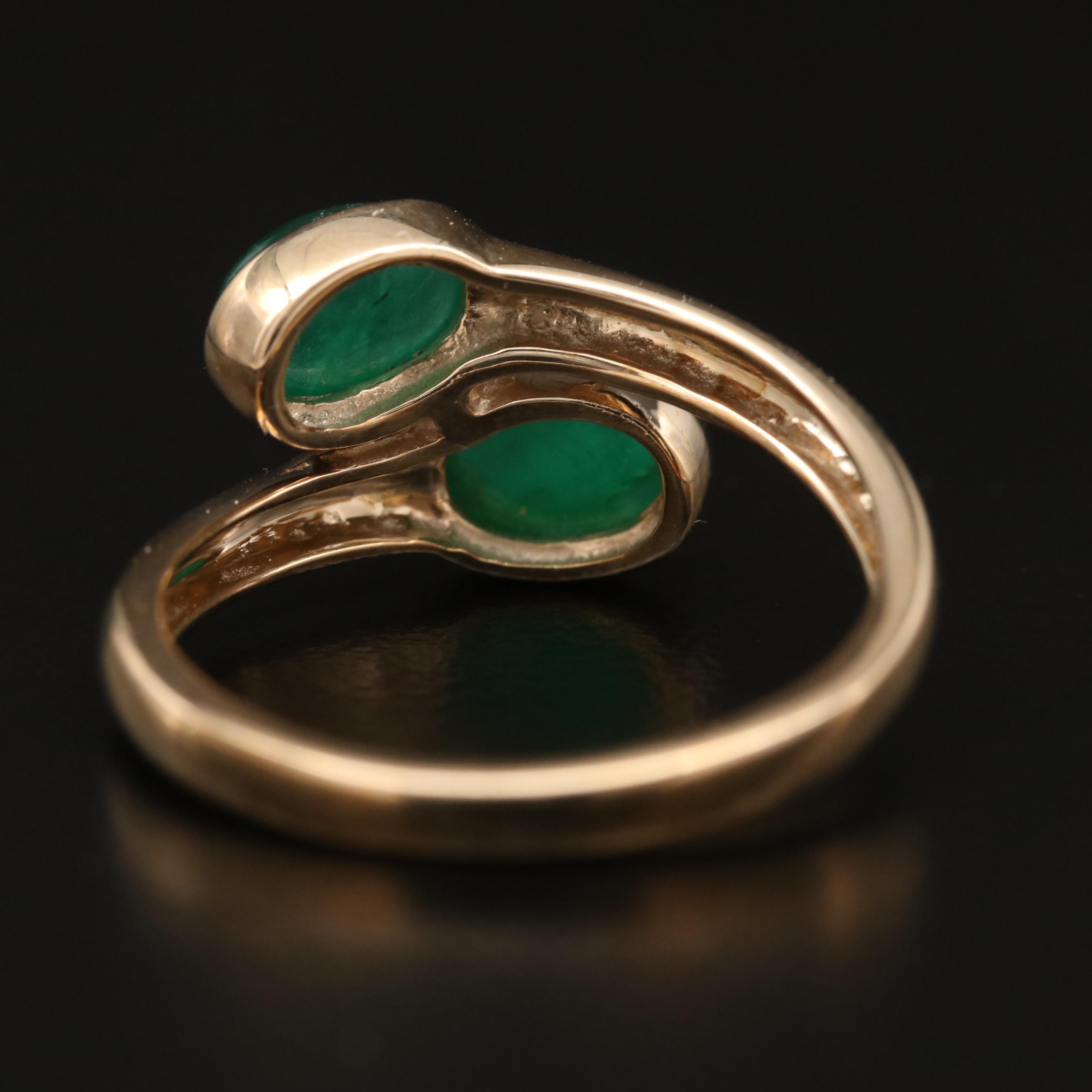 10K Emerald Bypass Ring | EBTH