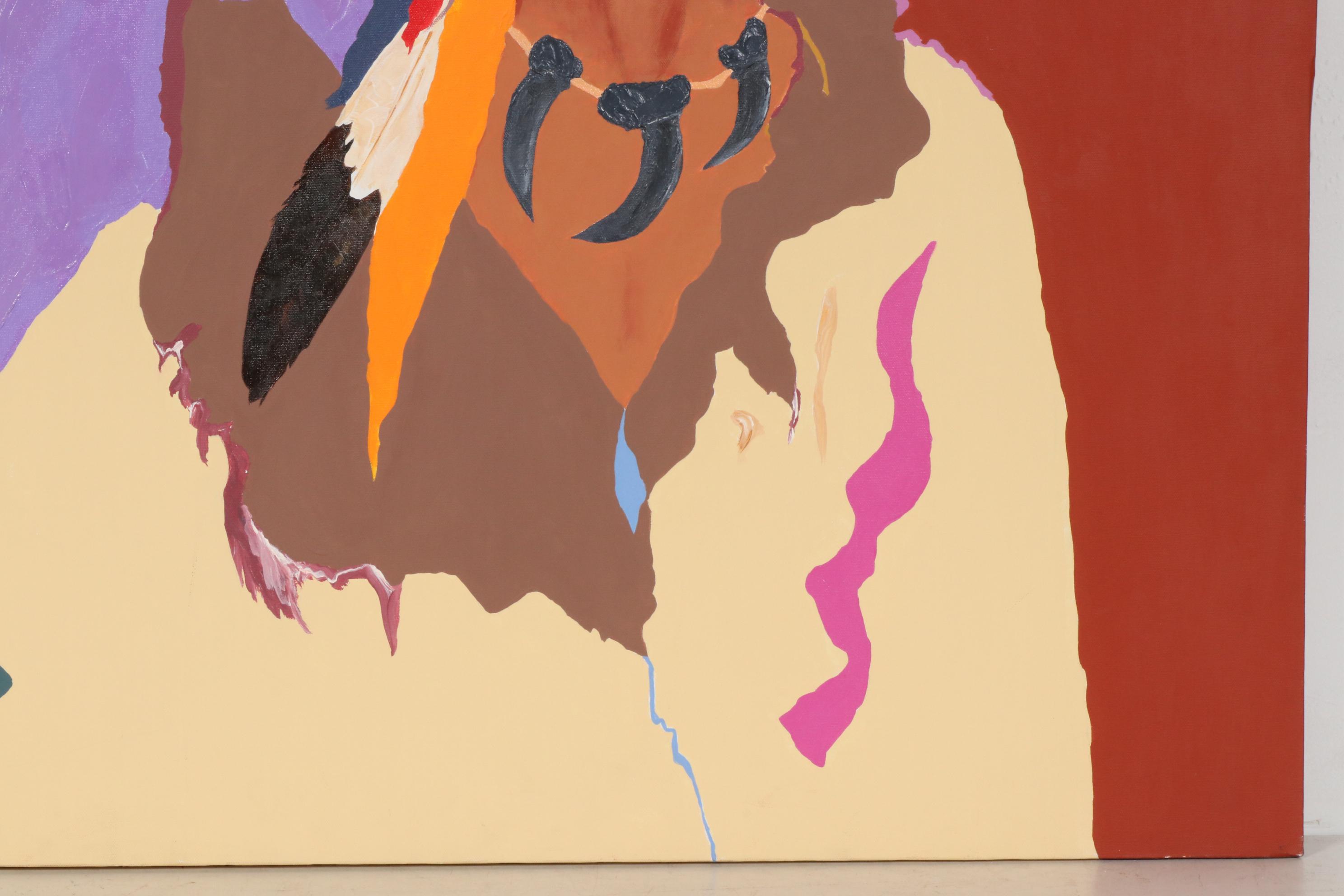Geronimo Mark Acrylic Painting "Big Medicine", 1995 | EBTH