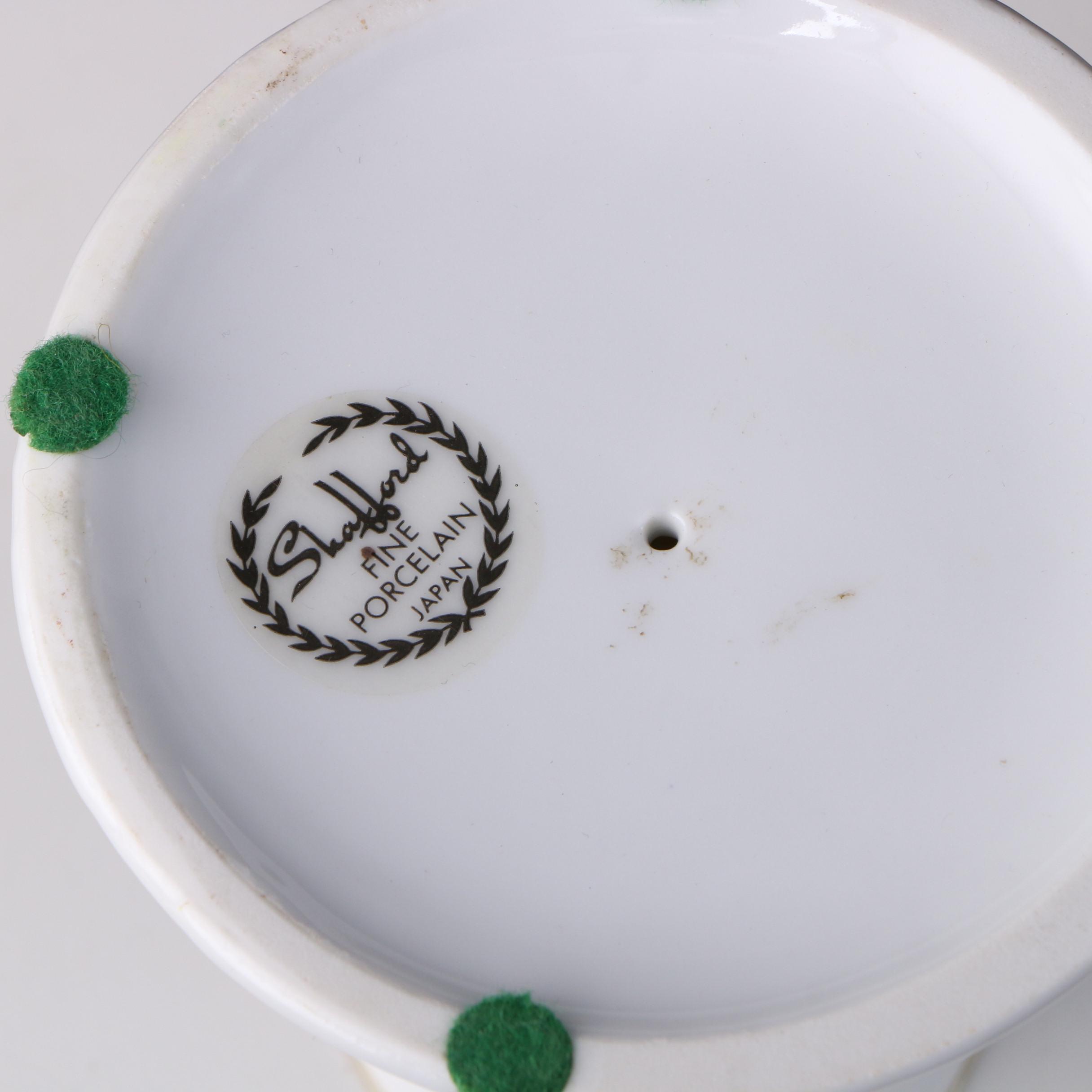 Japanese Shafford Porcelain Cake Stand and Pots de Cremes with Gilt ...