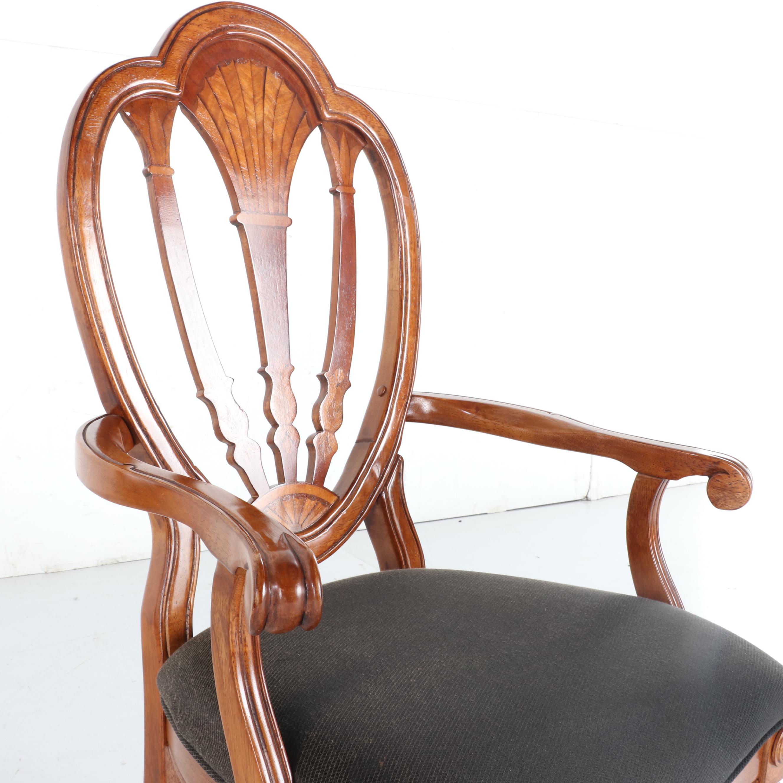 Inlaid Shield Back Dining Chairs, Contemporary | EBTH