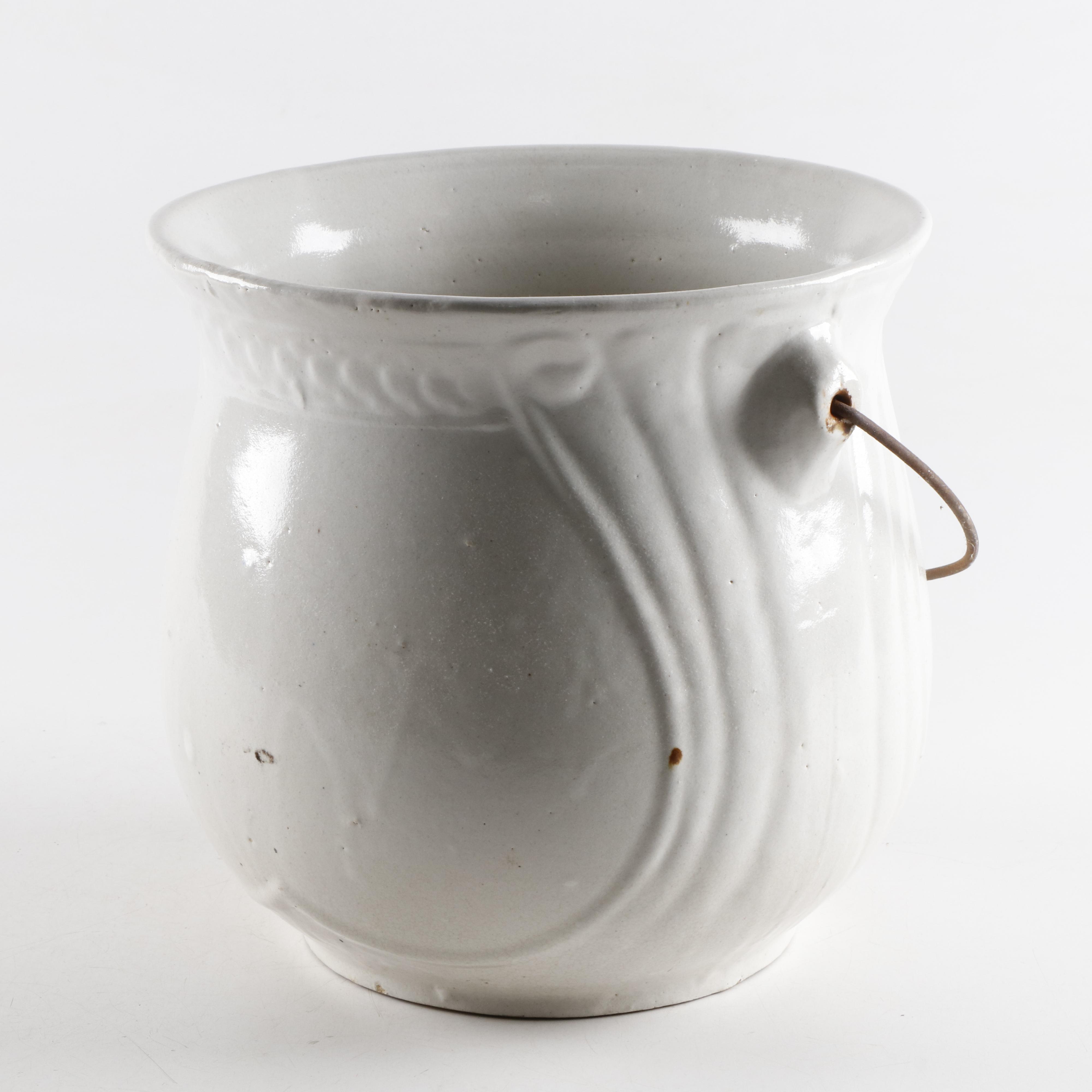 White Glaze Ironstone Slop Buckets, Antique | EBTH