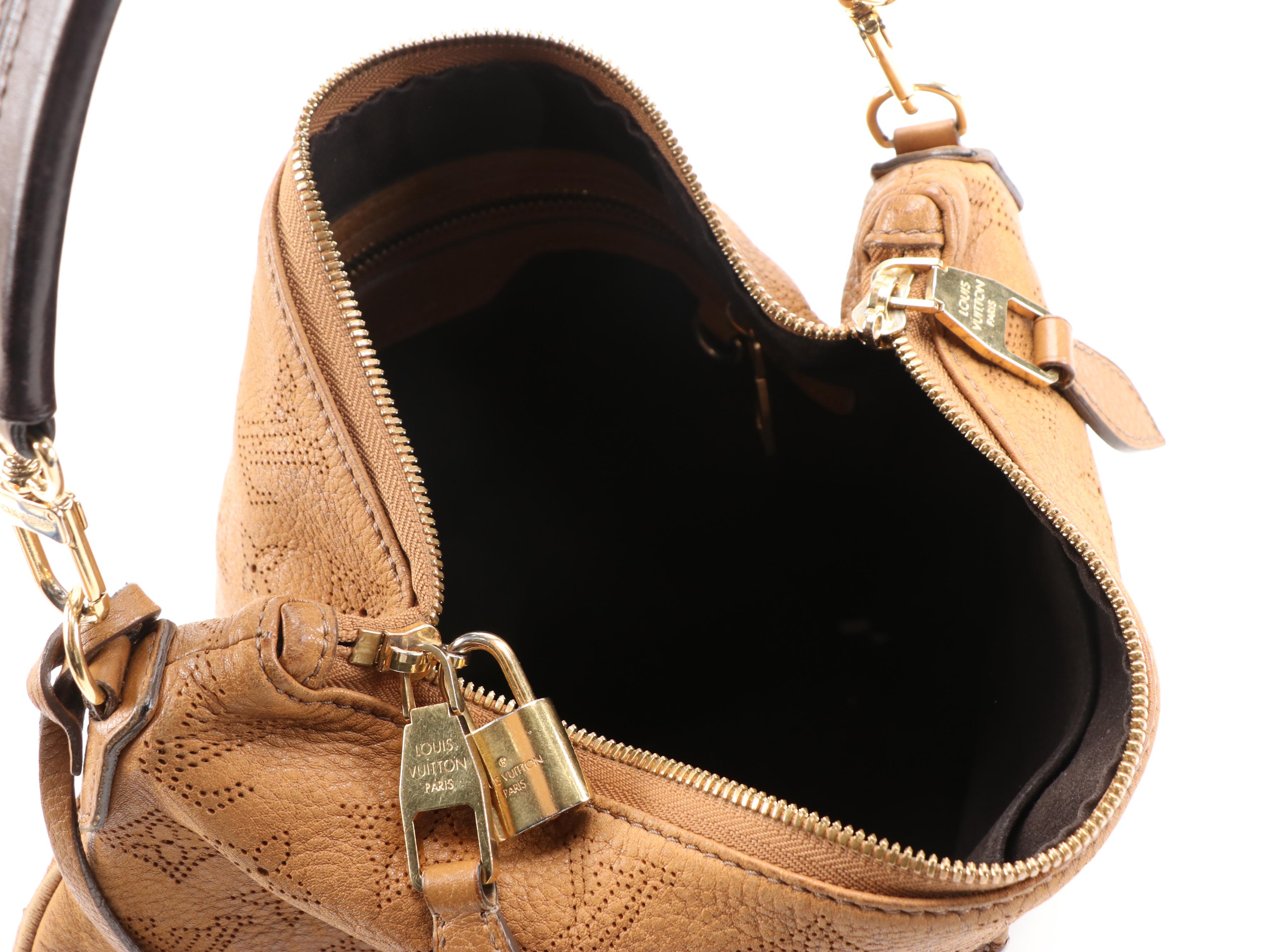 Louis Vuitton Selene PM Hobo Bag in Caramel Monogram Mahina Leather | EBTH