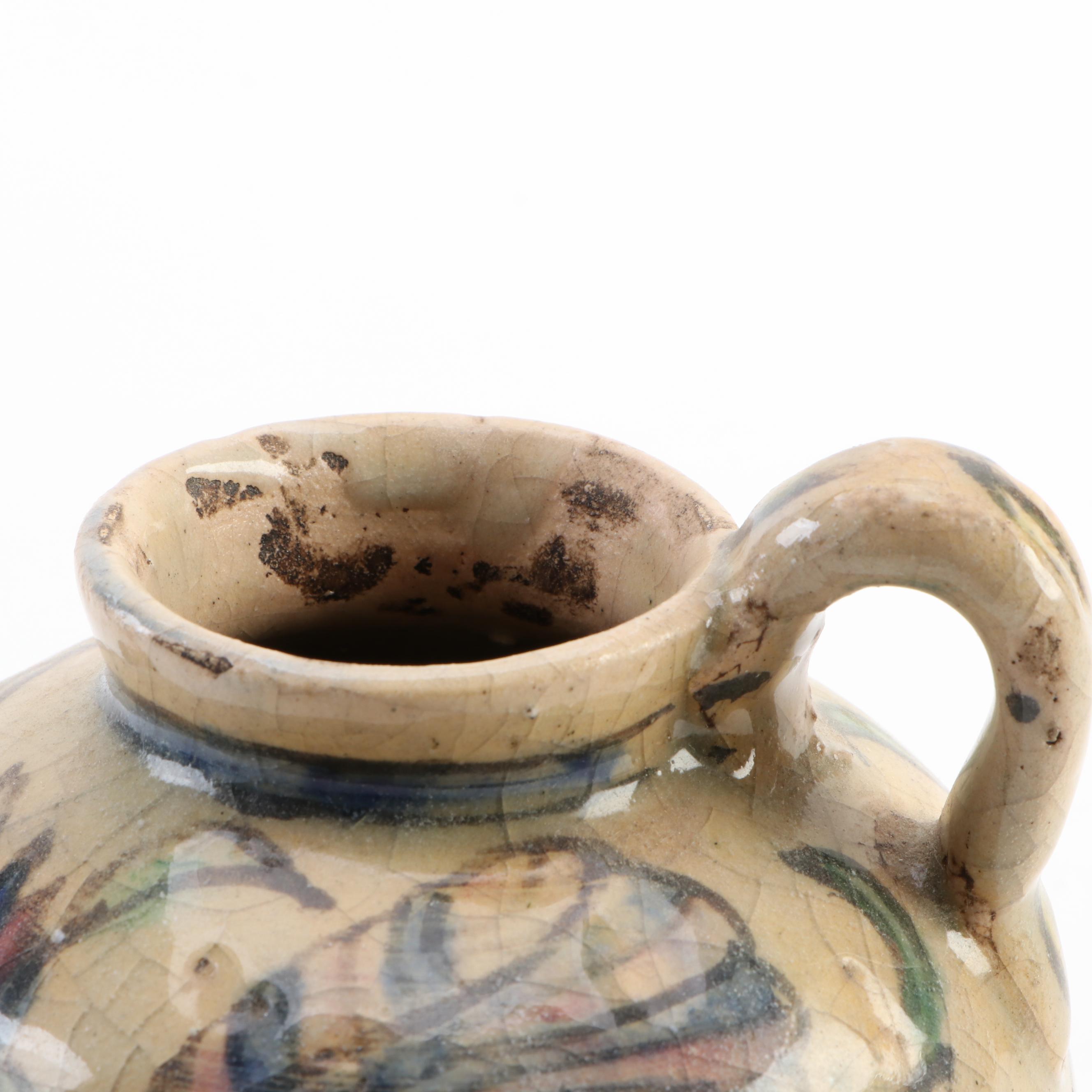 Persian Qajar Pottery Teapot and Bottle, 19th Century | EBTH