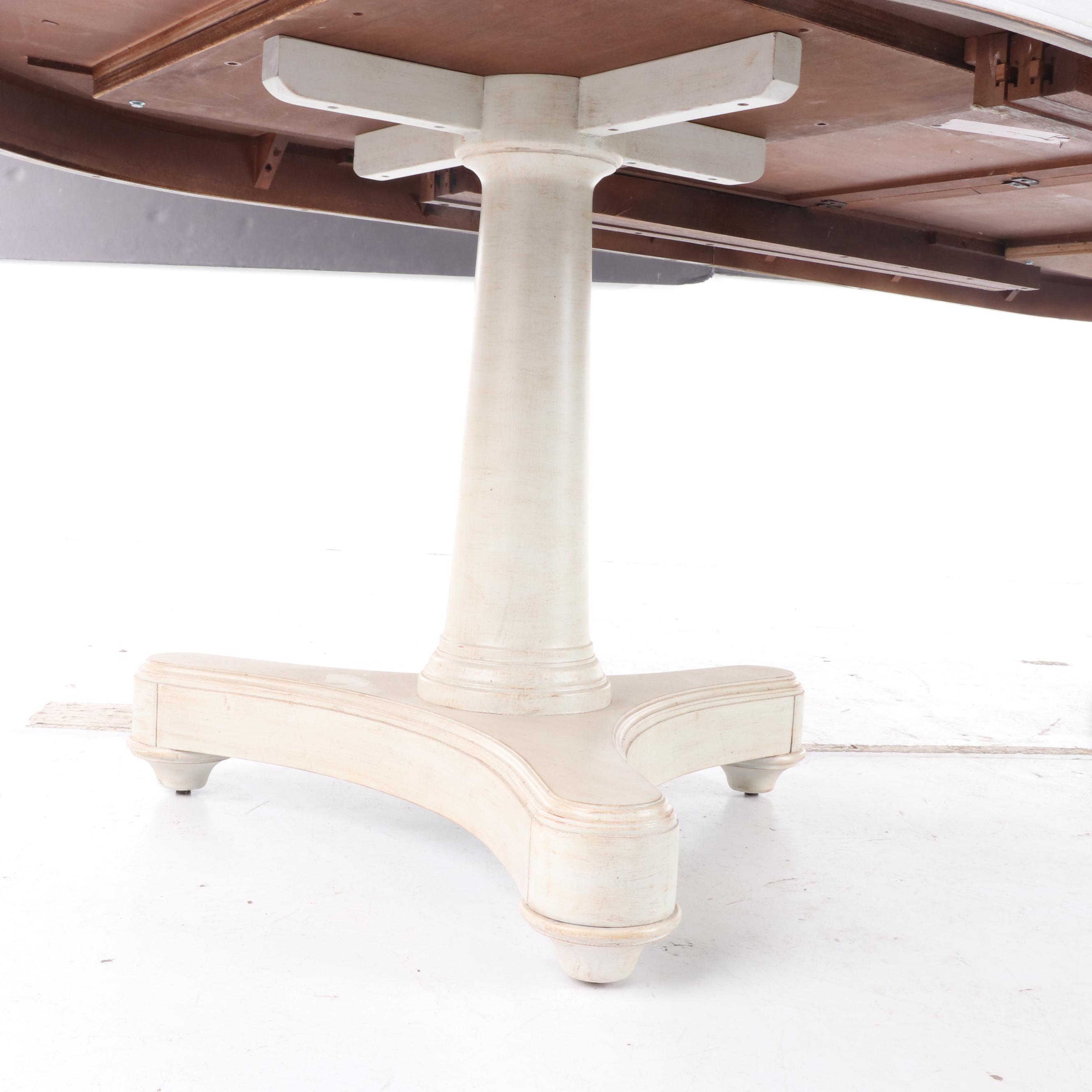 Stanley Furniture Painted Wood Double Pedestal Oval Dining Table | EBTH