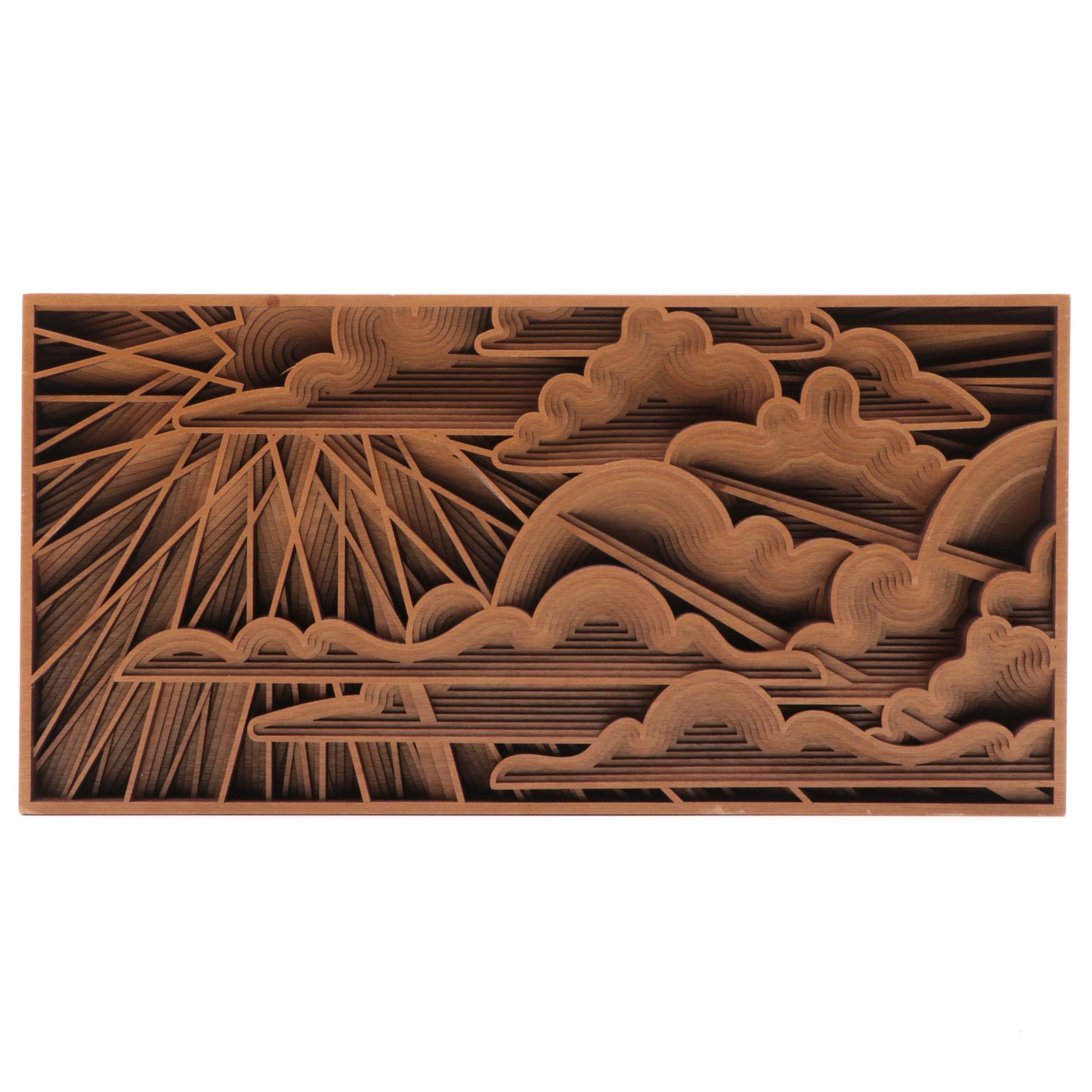 Philip Roberts Wooden Sculpture "Sun and Clouds", 2018 | Everything But ...