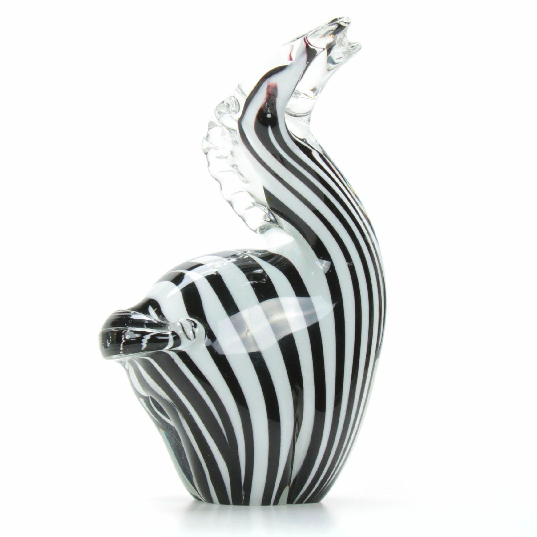 Murano Style Art Glass Zebra Paperweight | EBTH