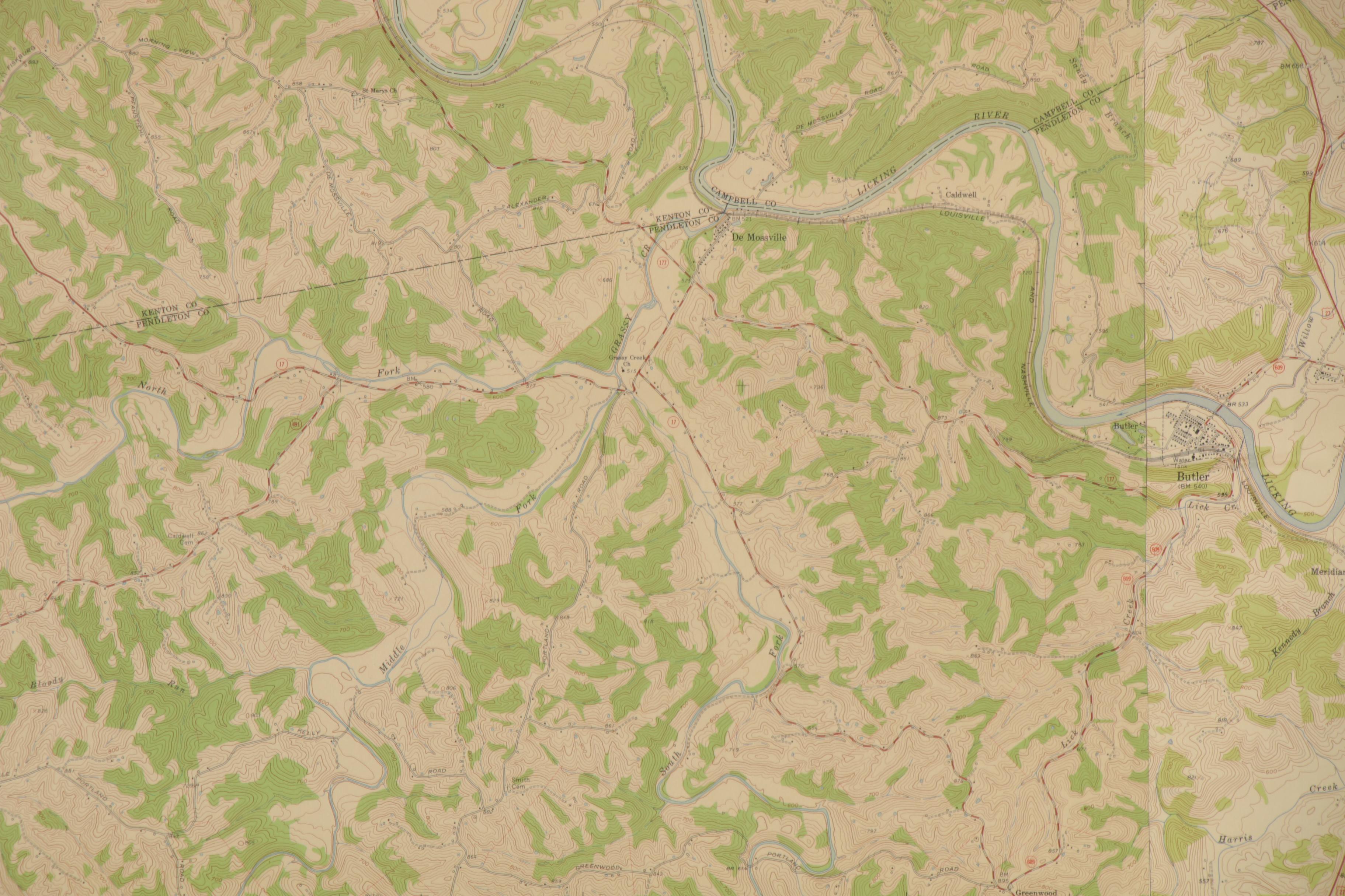 Topographic Map of Northern Kentucky Areas, 1953 | EBTH