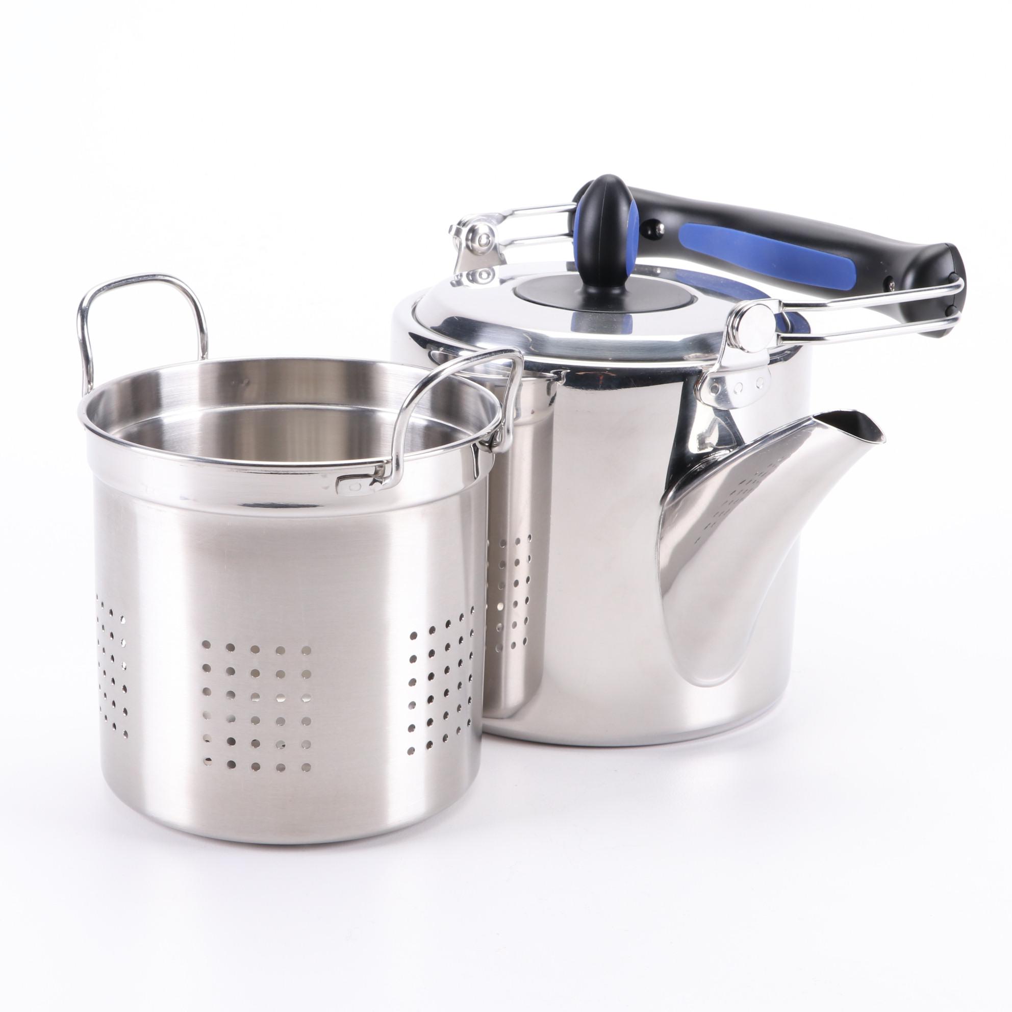 Amway Stainless Steel Kettle with Steamer Insert | EBTH