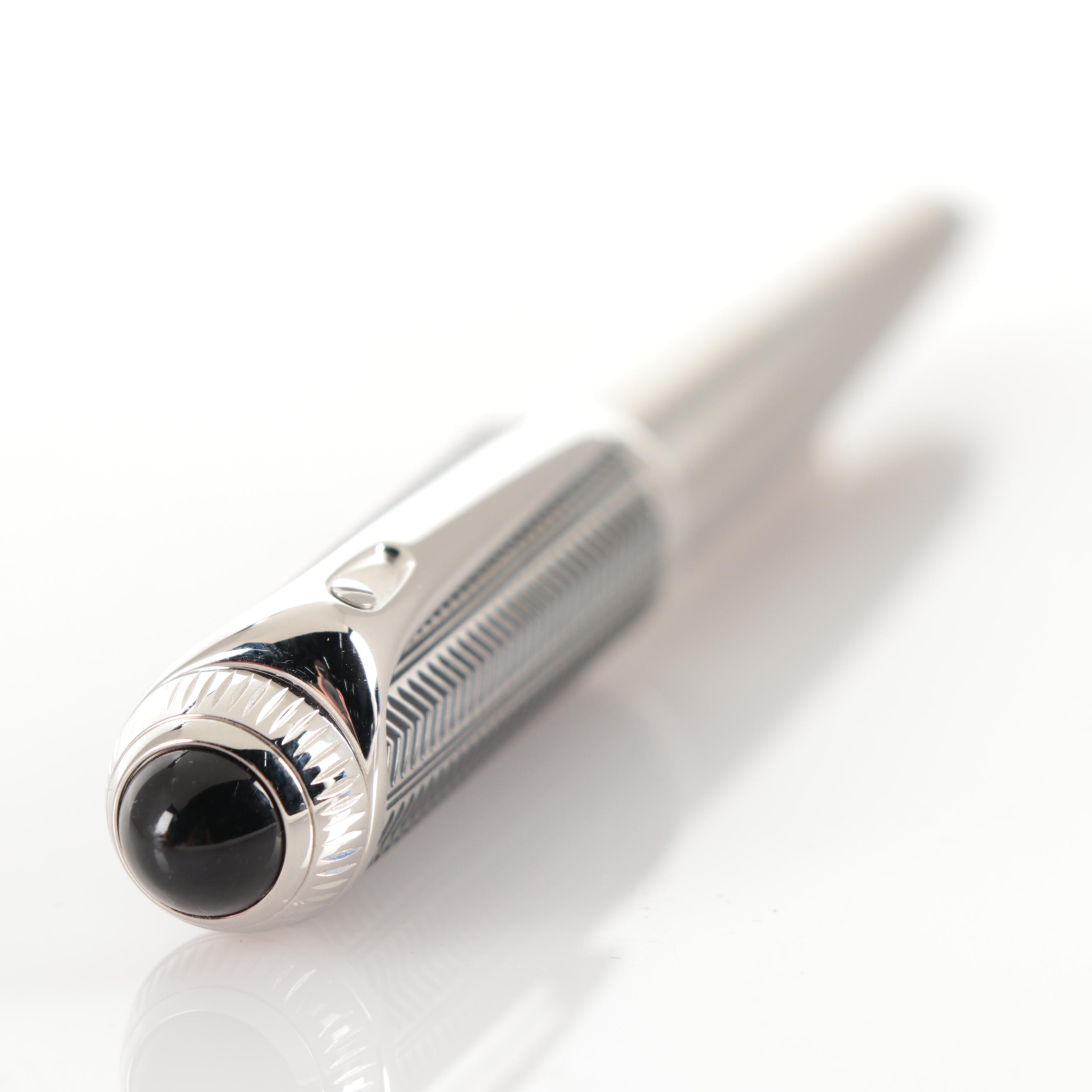 Cartier "Roadster Sport" Brushed Stainless Ballpoint Pen in Original ...