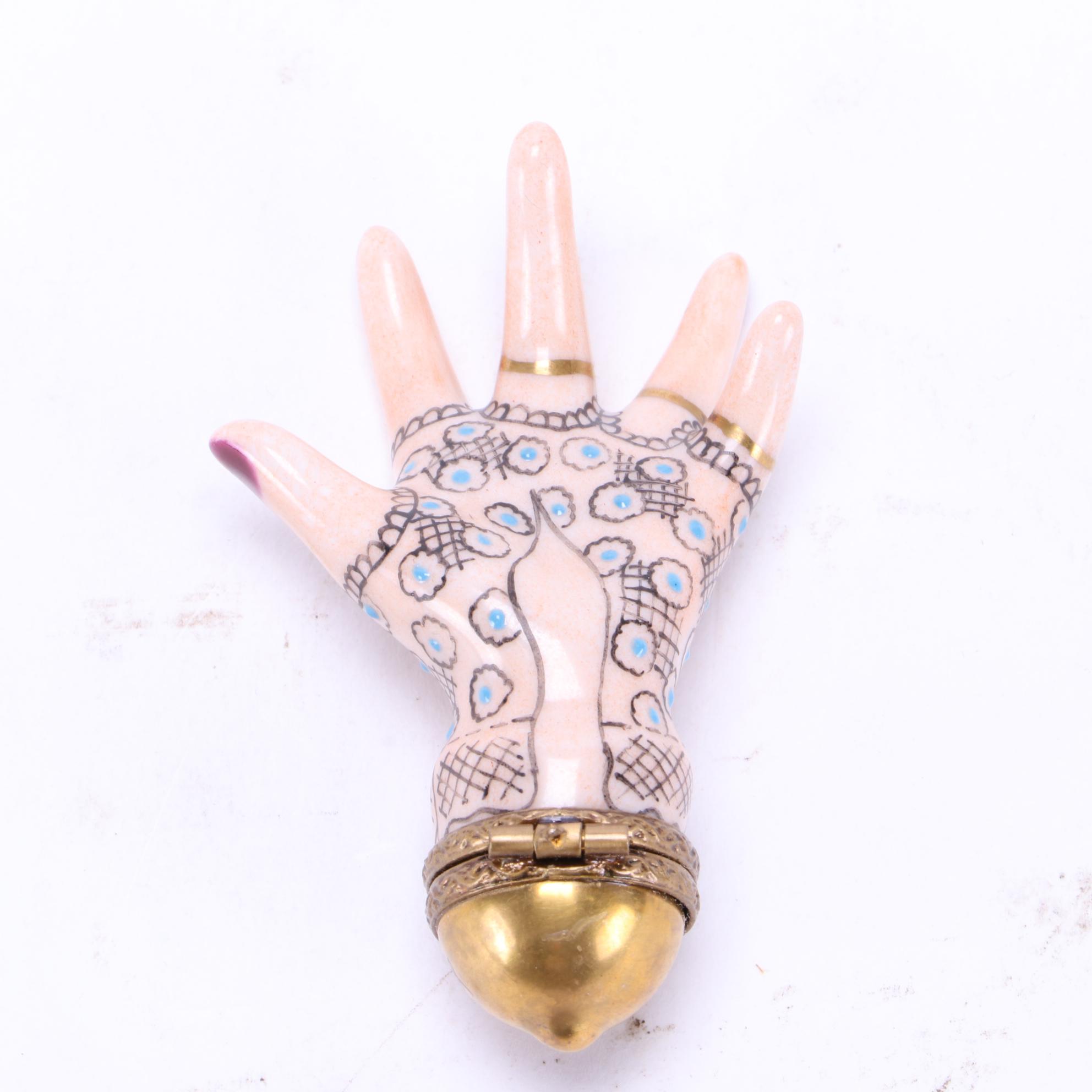 Parry Vielle Hand-Painted Porcelain Hand Limoges Box | EBTH