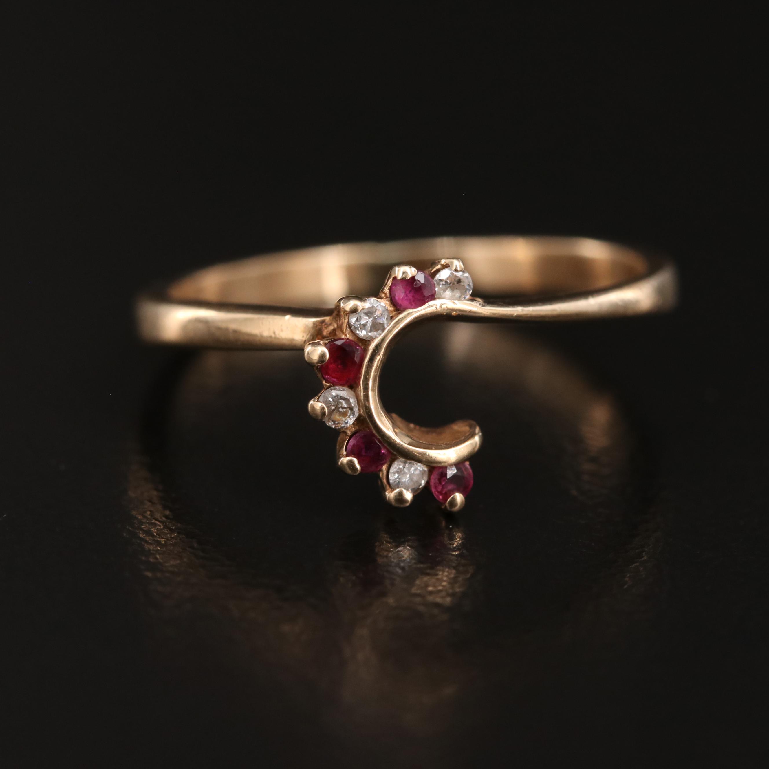 14K Diamond and Ruby Enhancer Ring | EBTH